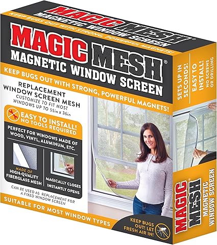 Amazon.com: Magic Mesh Magnetic Window Screen- DIY Custom Window Screen ...