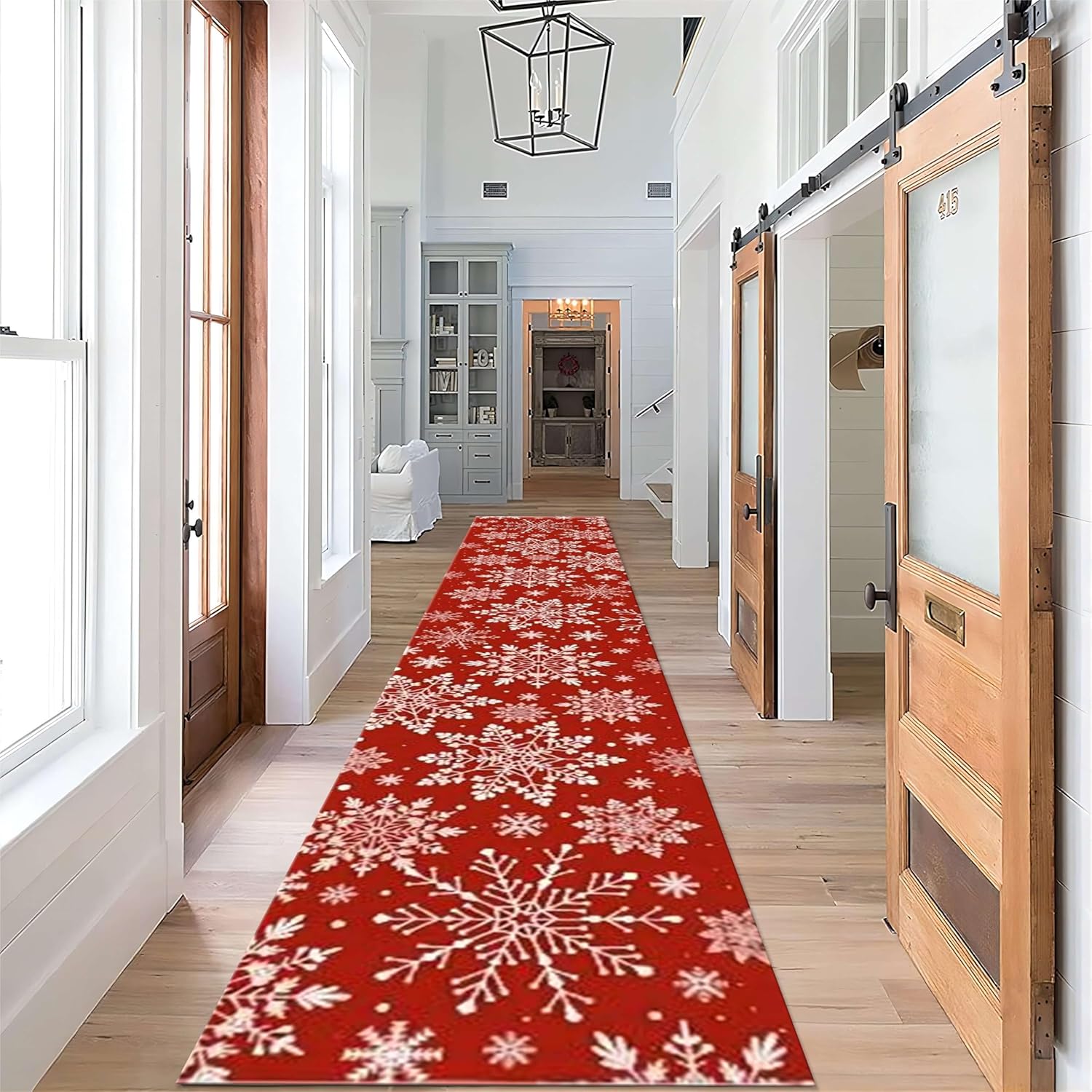 Amazon.com: Christmas Runner Rug 2x10ft, for Hallway, Carpet with White ...