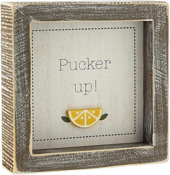 Amazon.com: Adams Manufacturing Rustic Wood Box Sign (Pucker Up) : Home ...