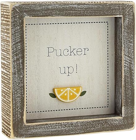 Amazon.com: Adams Manufacturing Rustic Wood Box Sign (Pucker Up) : Home ...