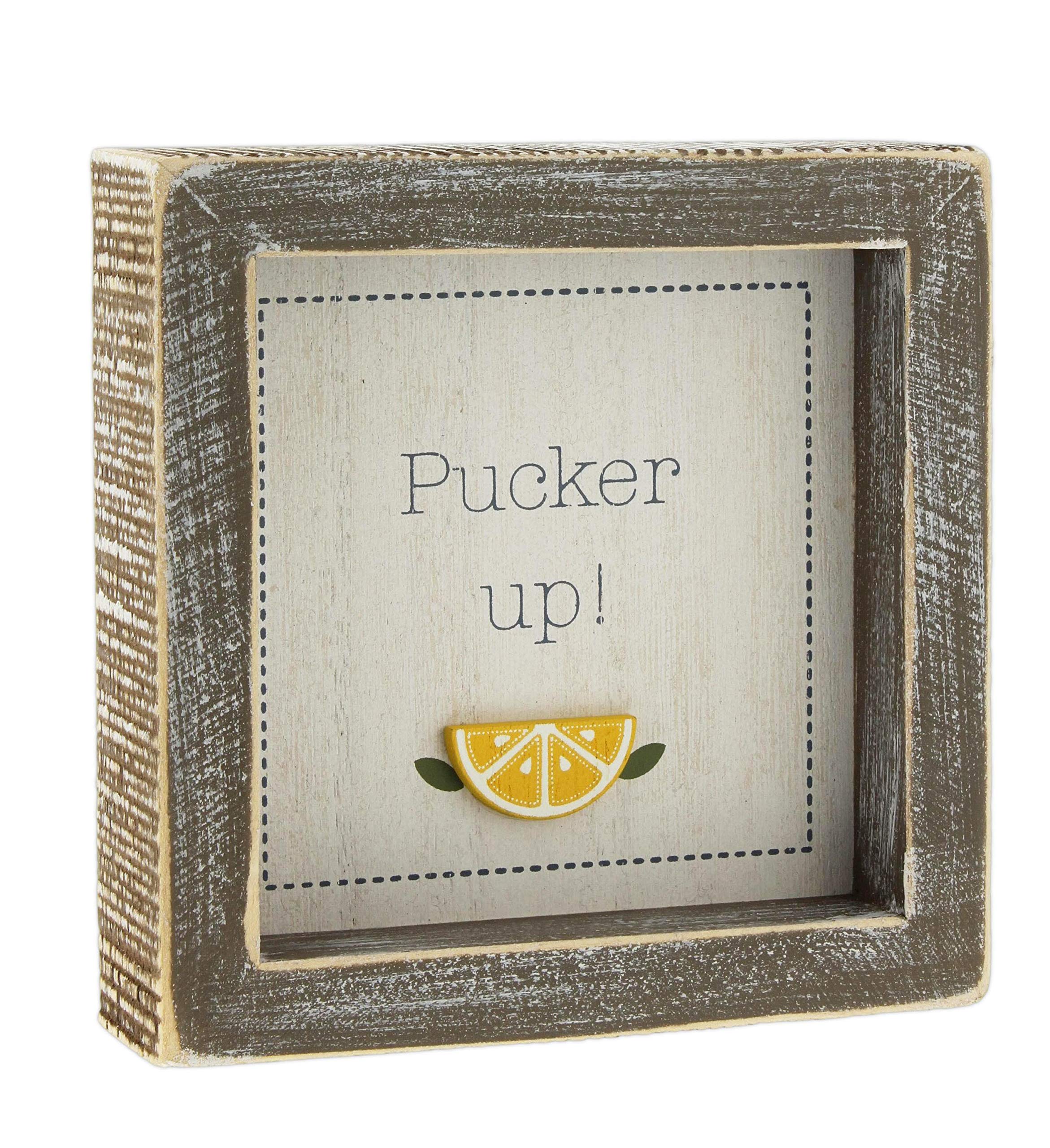 Amazon.com: Adams Manufacturing Rustic Wood Box Sign (Pucker Up) : Home ...