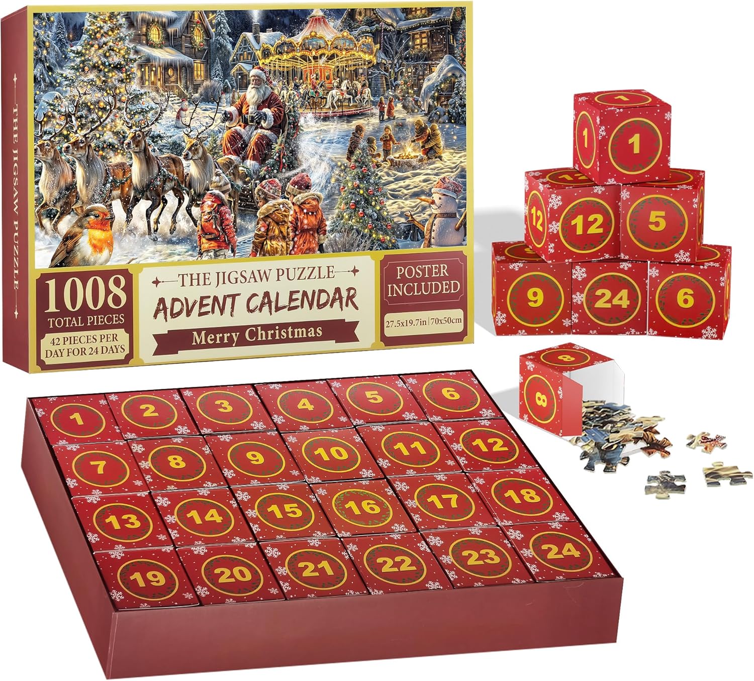 Amazon.com: Advent Calendar 2024, Christmas Jigsaw Puzzles - 1008 ...