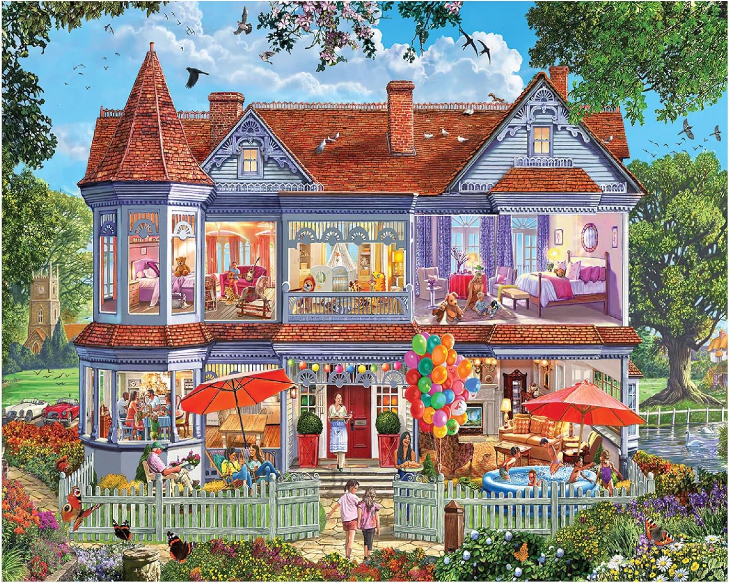 Amazon.com: White Mountain Puzzles - Summer House - 1000 Piece Jigsaw ...