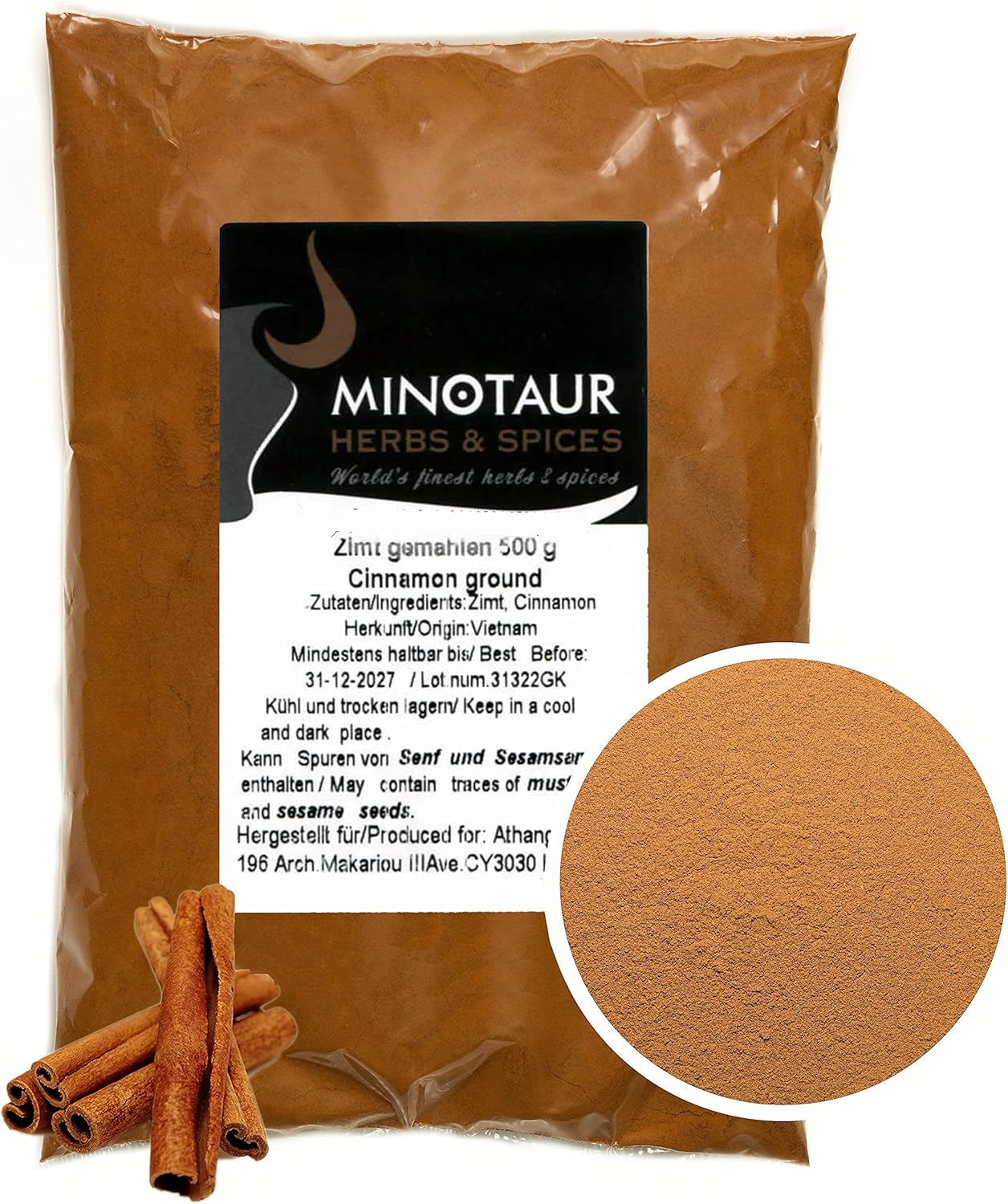 Minotaur Spices Cinnamon Ground Cinnamon Powder Mild, 2 x 500g (1 kg ...
