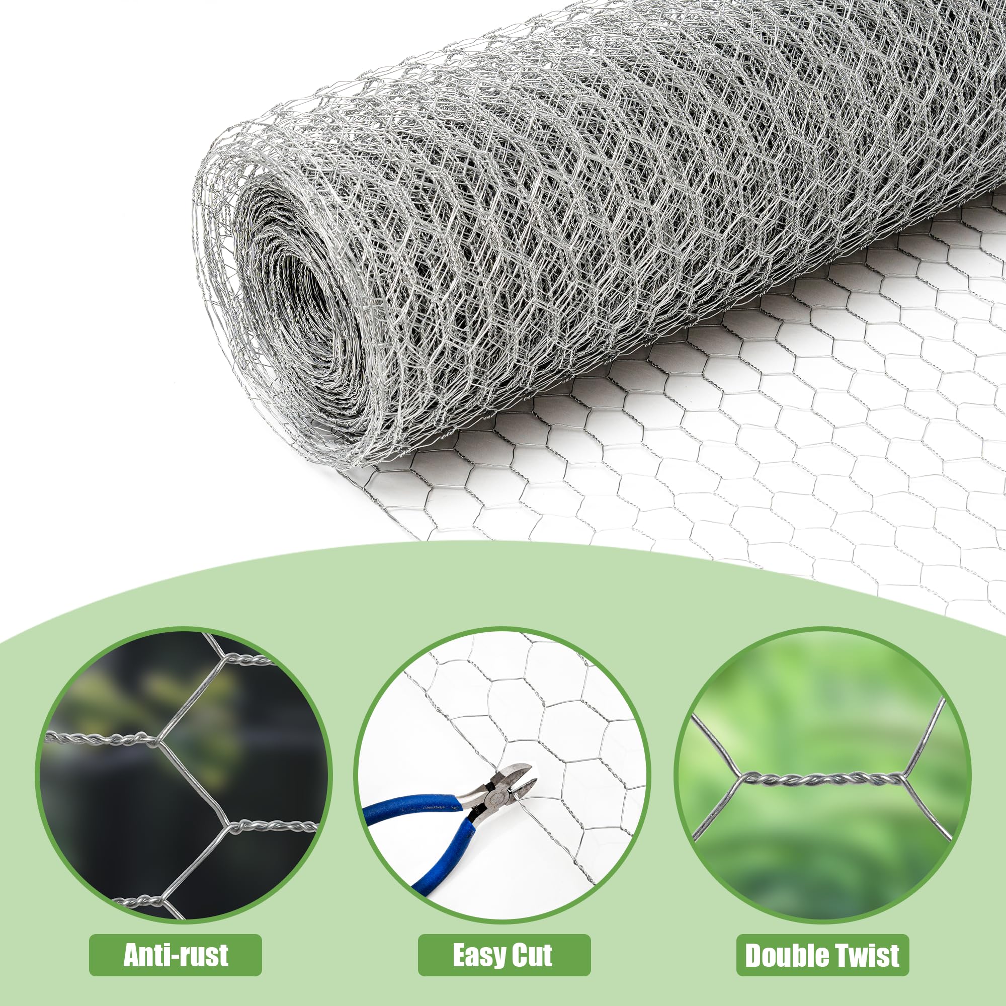 Snapklik.com : Chicken Wire Fencing Mesh, 24 Inch X 100Feet Metal ...