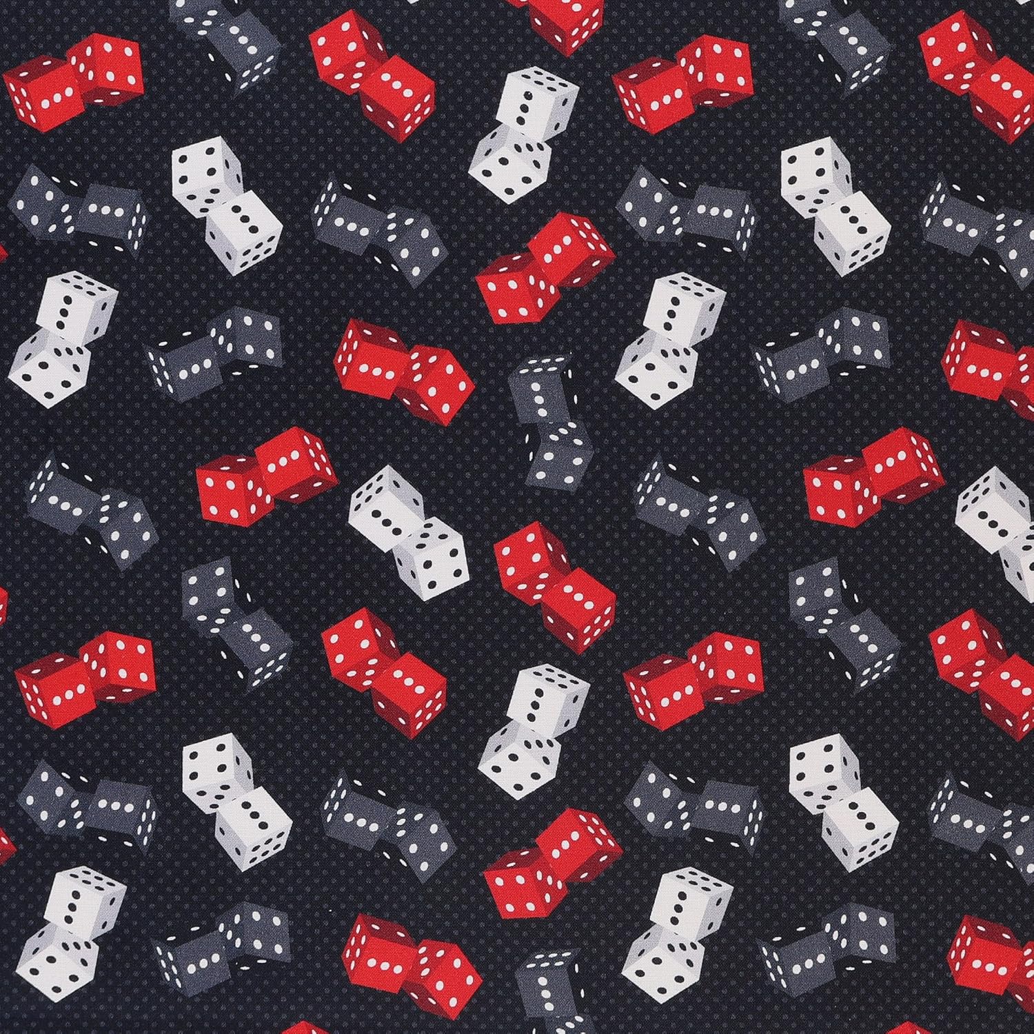 Amazon.com: Mook Fabrics Cotton Casino Roll The Dice, Black Cut by The Yard