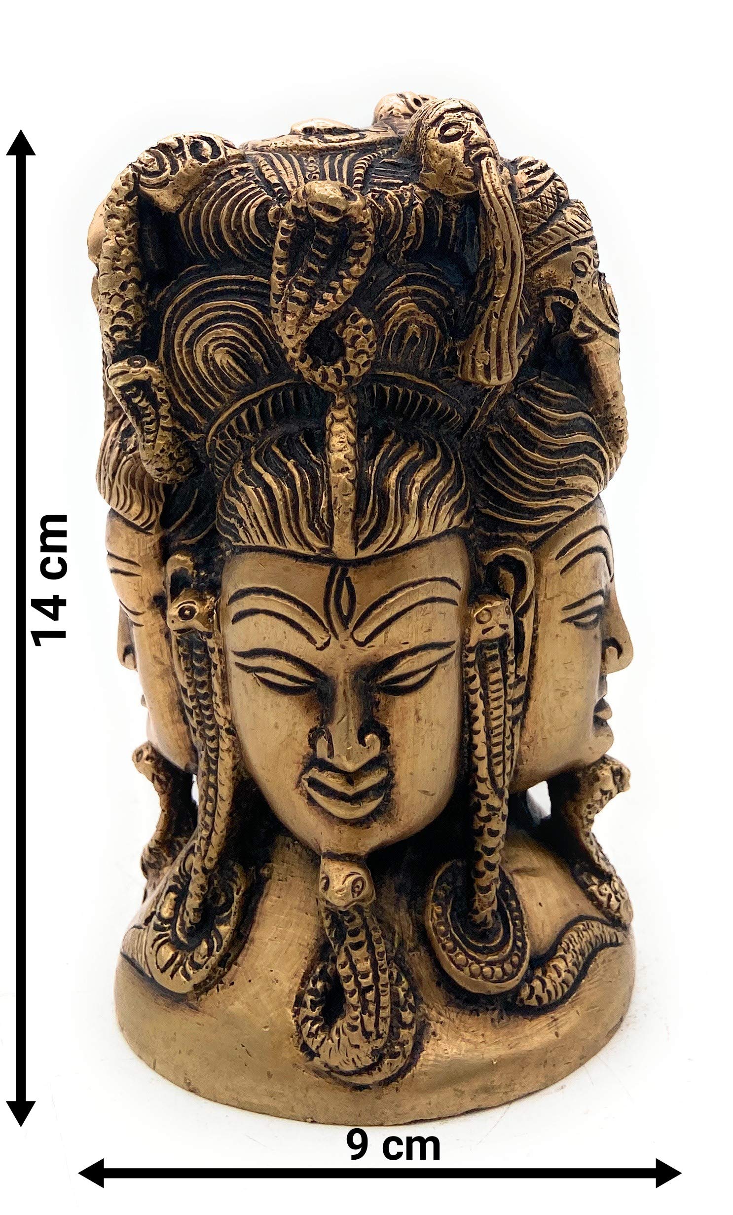 Buy Bhunes Brass Shiva Head | Shiva Head With Sheshnaag |Shiva Face ...