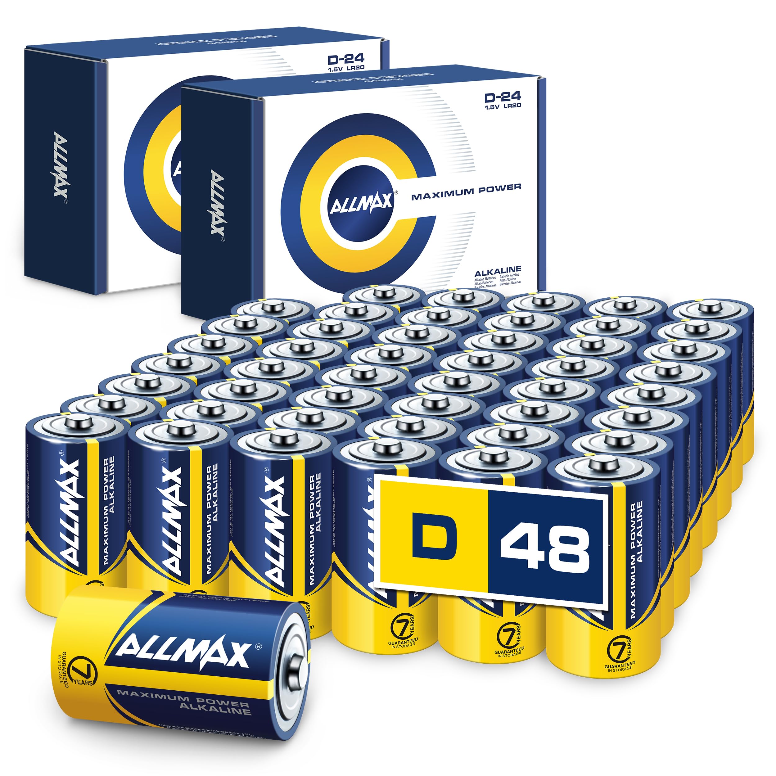 Amazon.com: Allmax D Maximum Power Alkaline Batteries (48 Count ...