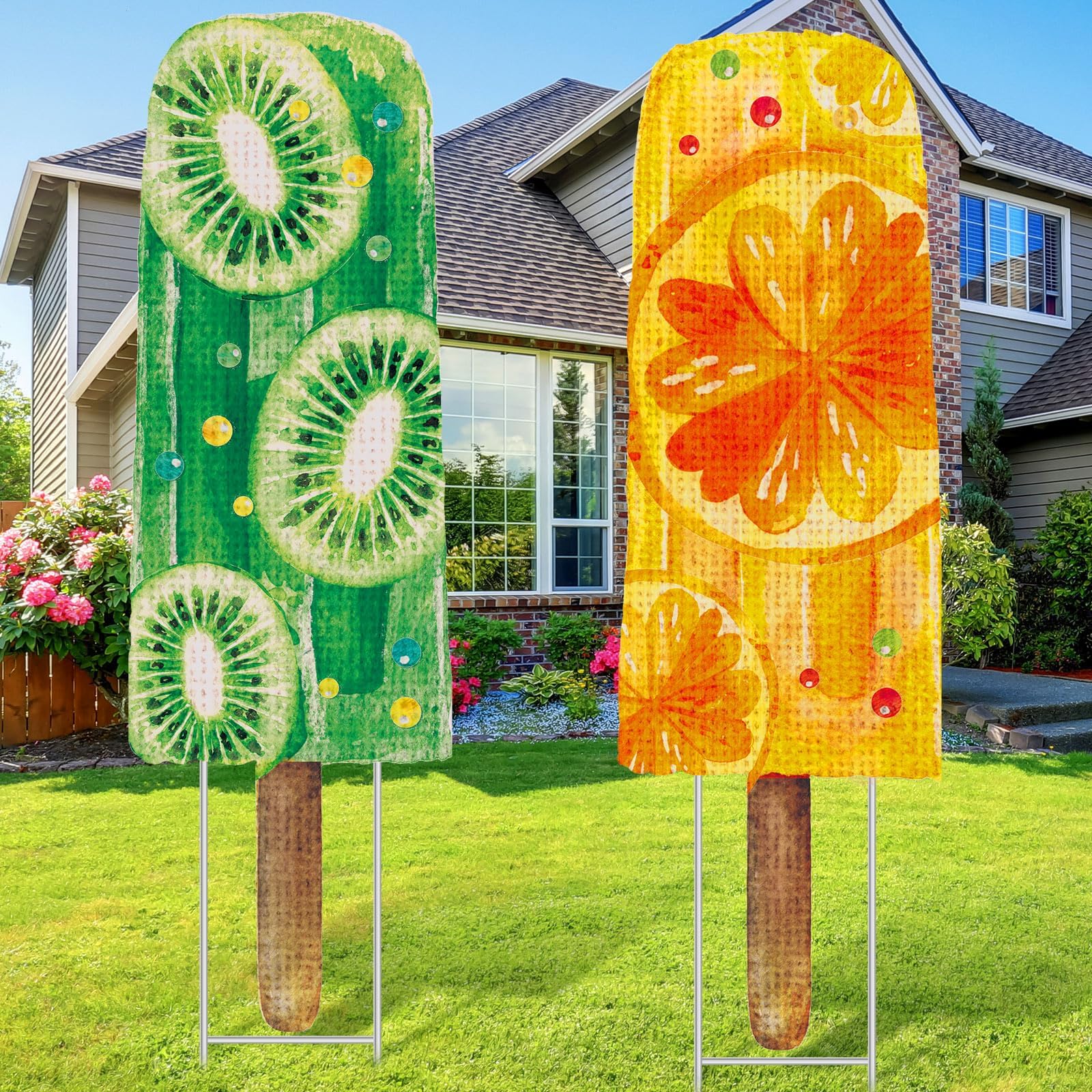 Amazon.com : 2 Pcs Summer Yard Signs with Lawn Outdoor Lawn Decoration ...