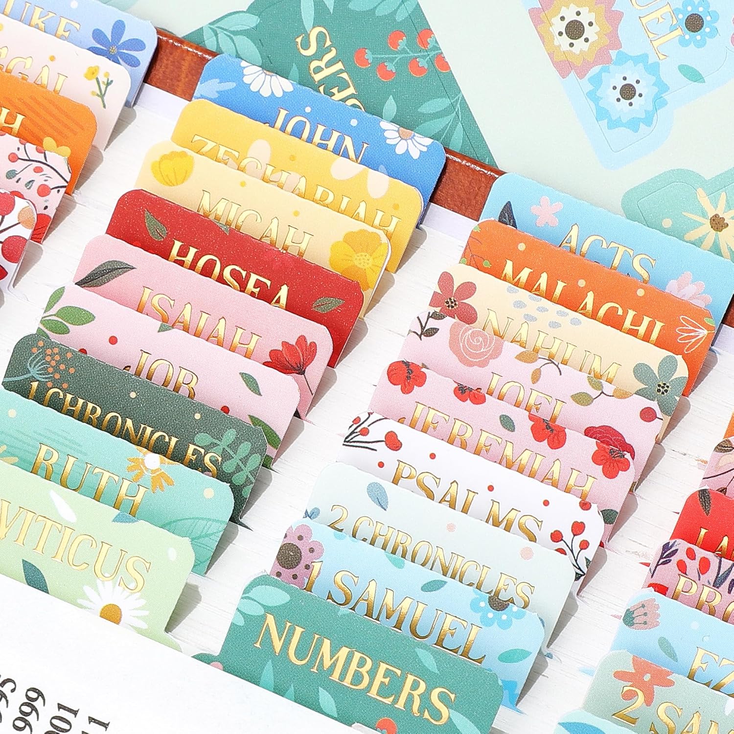 Amazon.com : Bible Tabs for Women & Men, 105 Floral Laminated Large ...