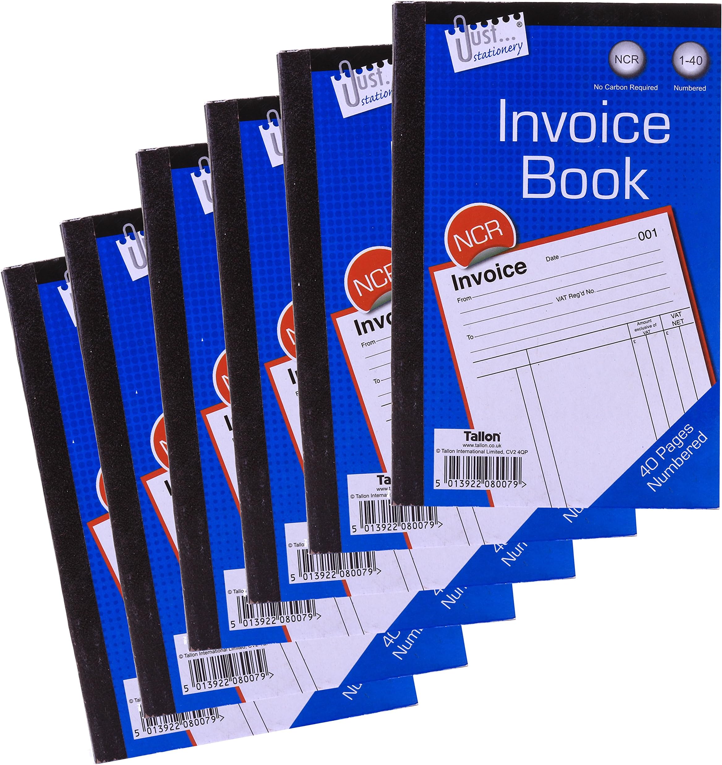 NCR Full Size A5 Invoice Book - Numbered Pages 1 to 40 Carbonless Cash ...