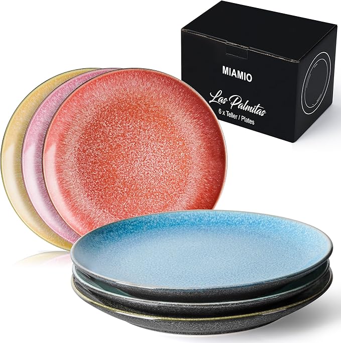 MIAMIO – Set of 6, Dinner Plates, Ceramic Plates, Kitchen Plates, Plate ...