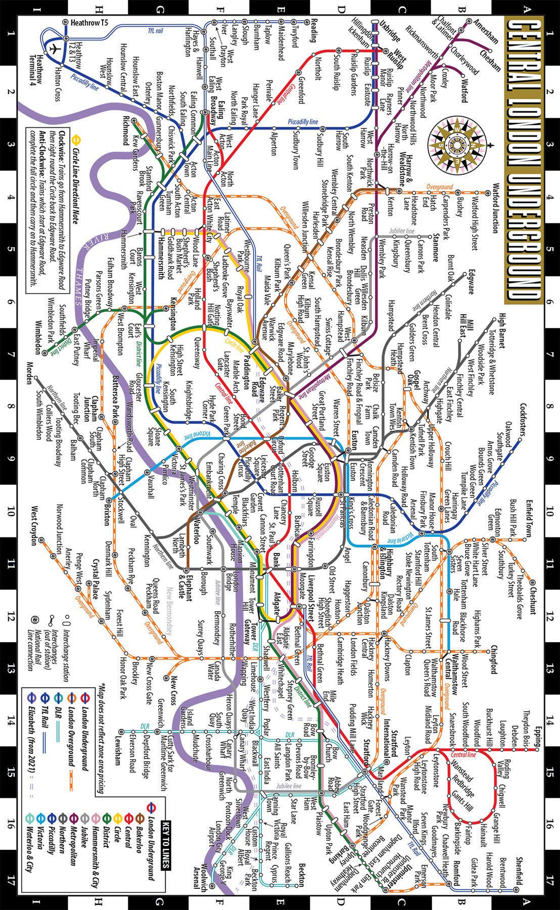 Streetwise London Underground Map Laminated Map Of The London ...