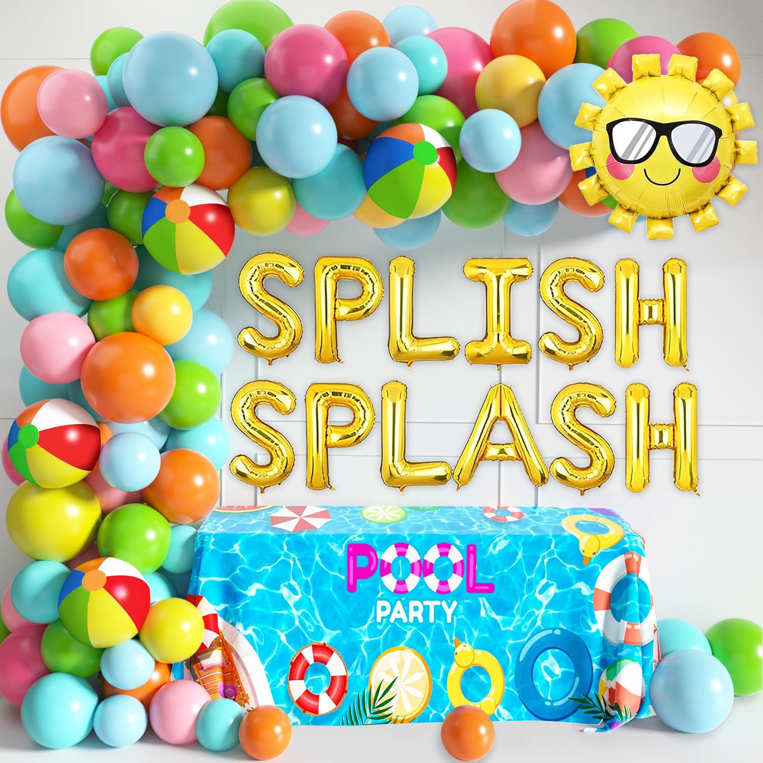 Kit de arco de guirnalda de globos tropicales hawaianos Luau Splish ...
