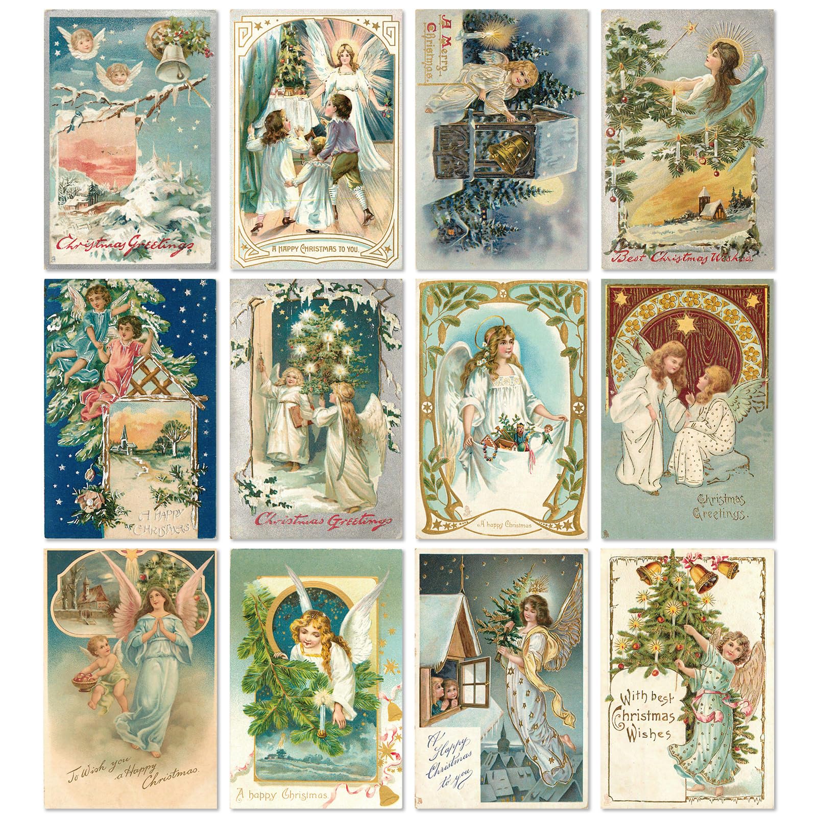 Amazon.com : AnyDesign 36 Pack Christmas Greeting Cards Holy Angel Note ...