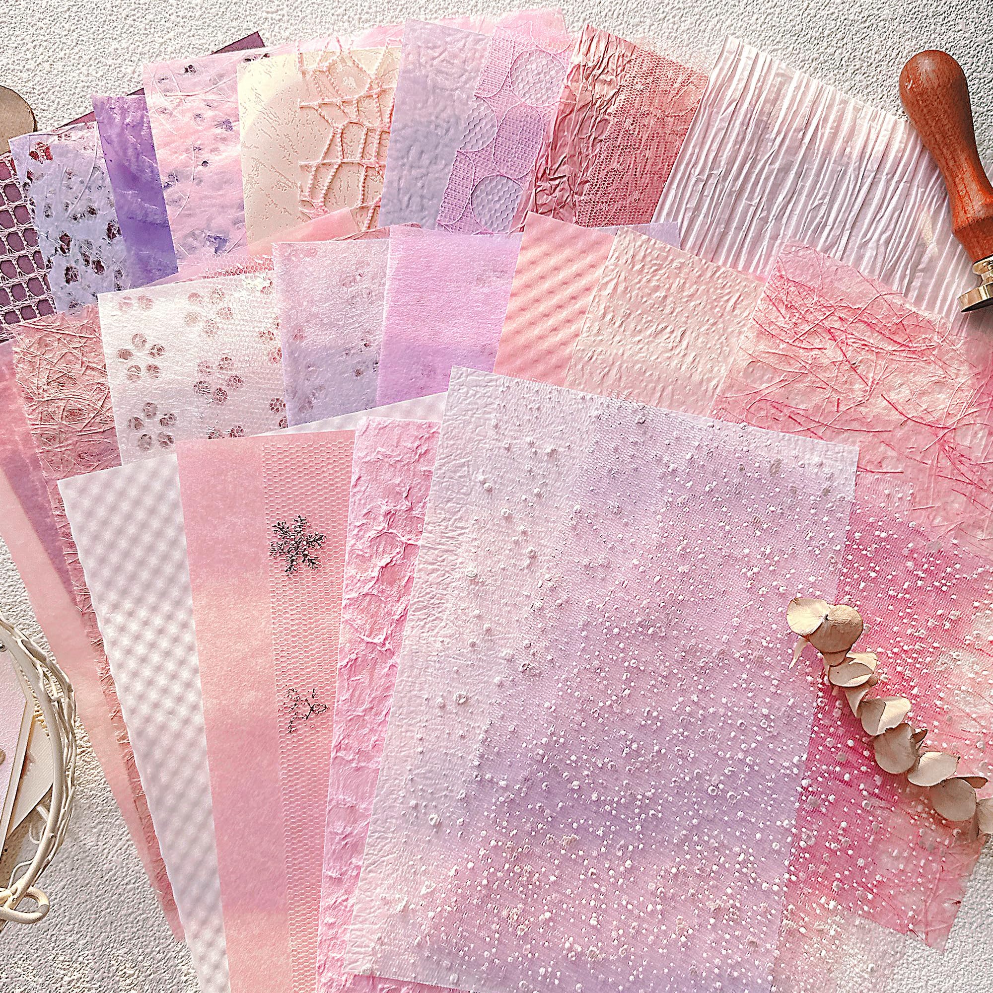 Amazon.com : Aromoty 30 sheets A4 size Textured Scrapbook Paper&Mesh ...