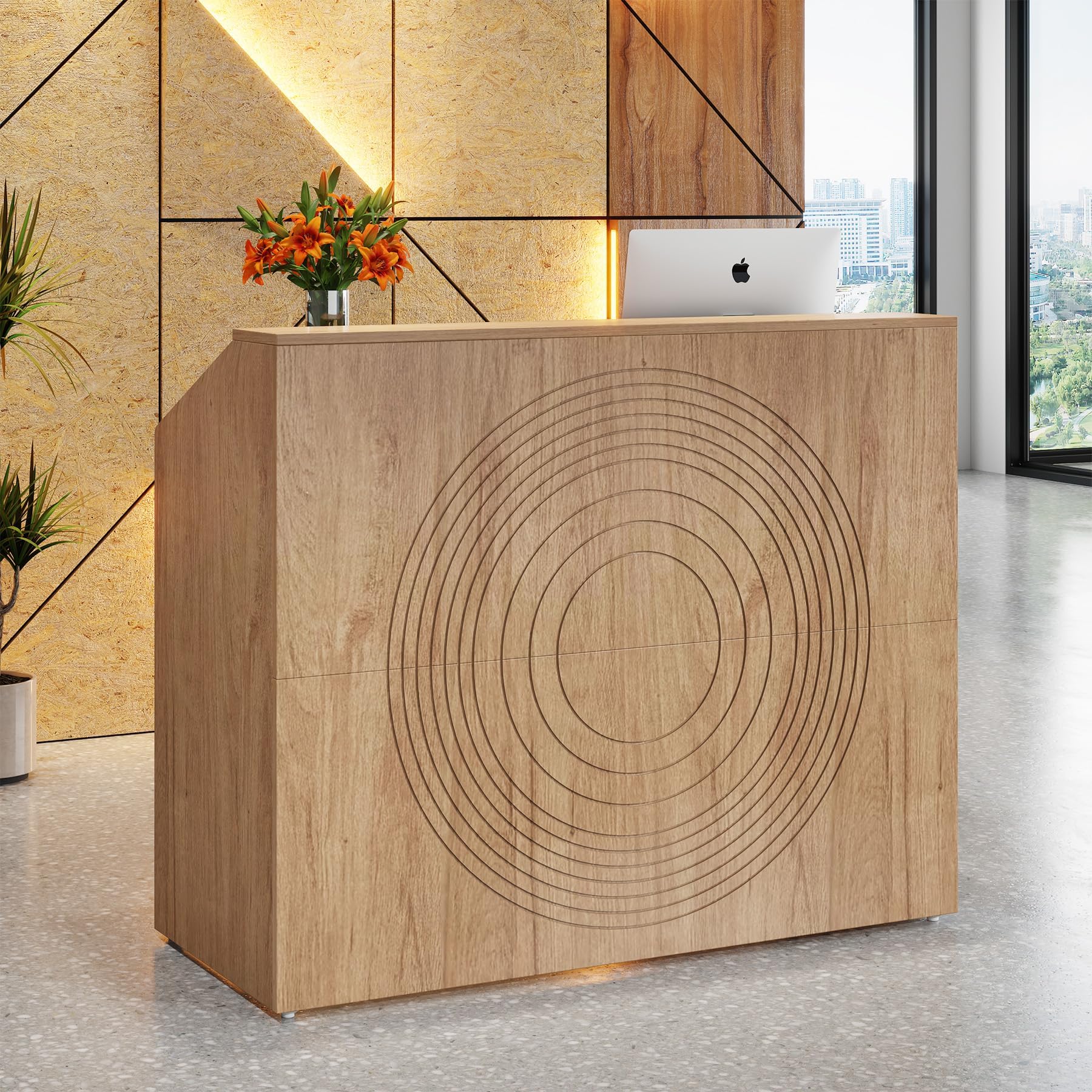 Amazon.com: LITTLE TREE Escritorio de recepción de 63 pulgadas, mesa de ...