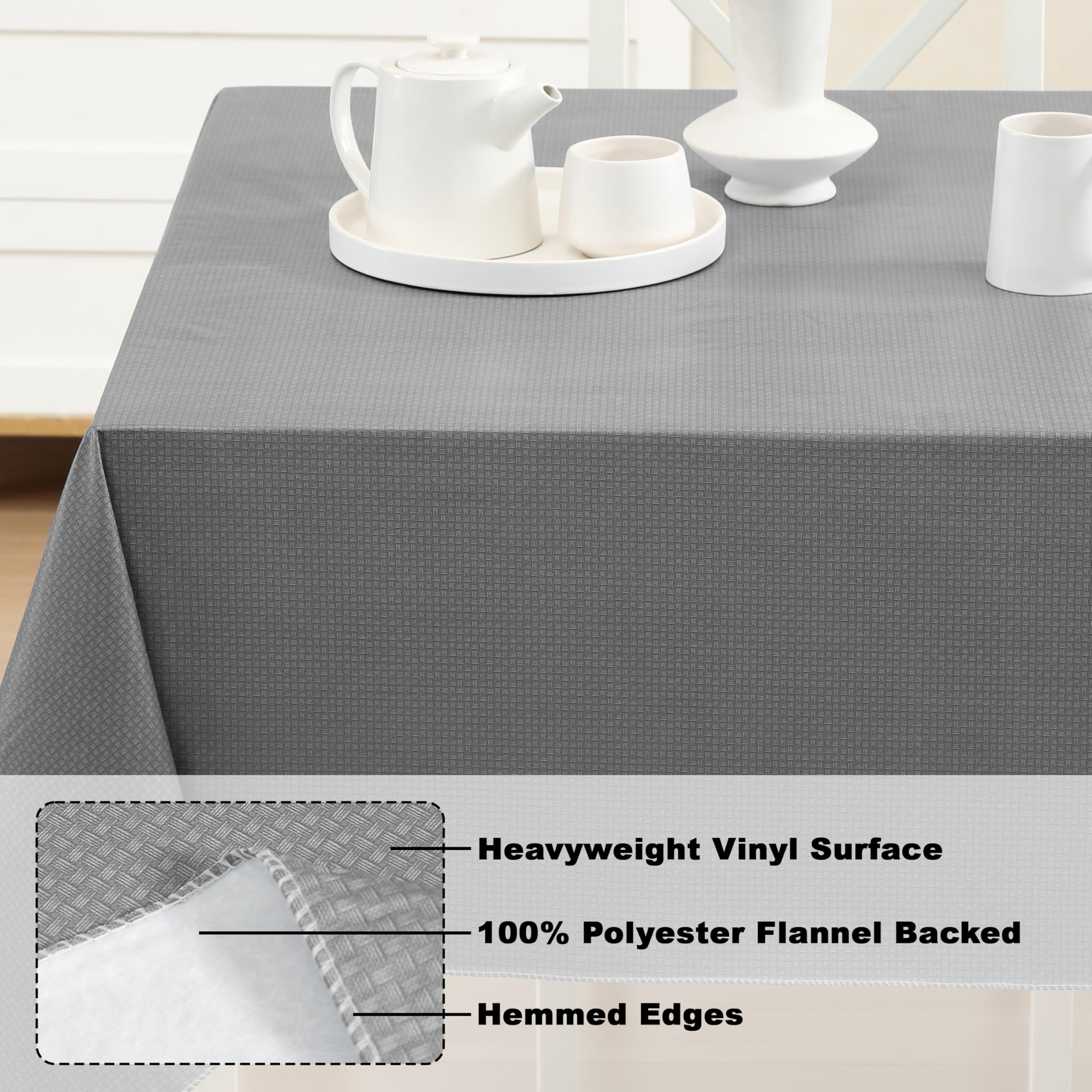 Snapklik.com : Basketweave Vinyl Flannel Backed Tablecloth, 52 X 52 ...