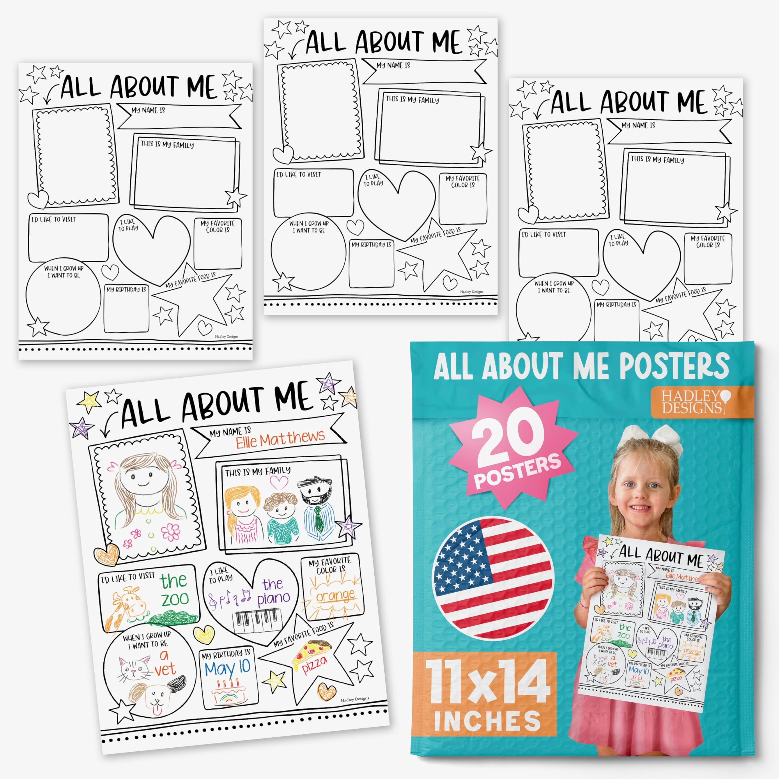 Amazon.com: Seajan 36 Pcs Read All About Me Students Posters Elementary ...
