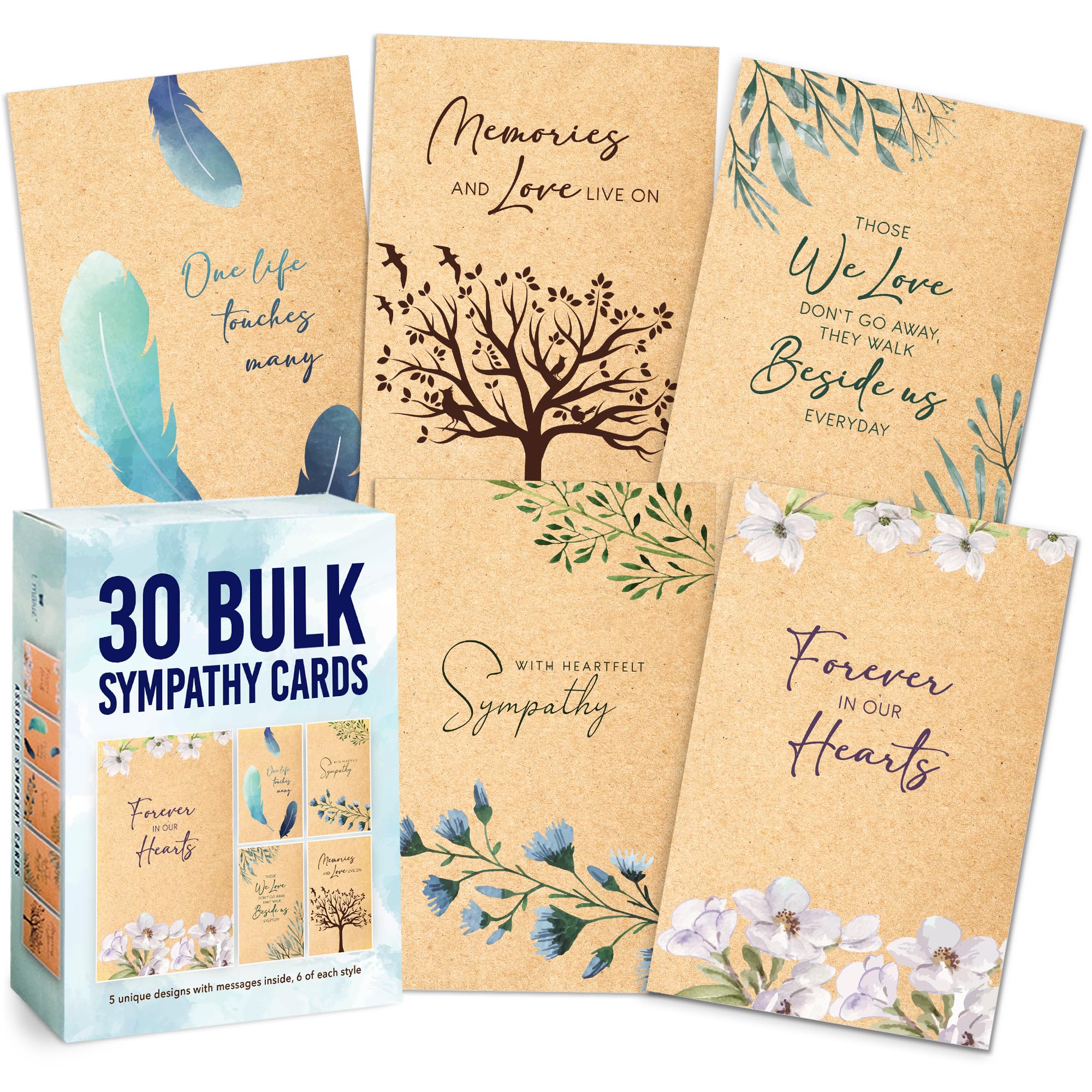 Snapklik.com : T MARIE 30 Sympathy Cards Assortment Box