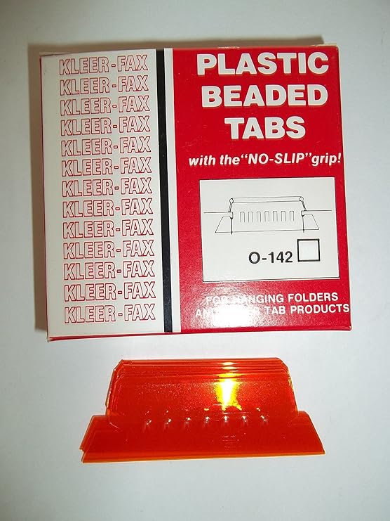 Amazon.com: Kleer-Fax, O-142, Plastic Beaded Tabs, Index Tabs, 2" Wide ...