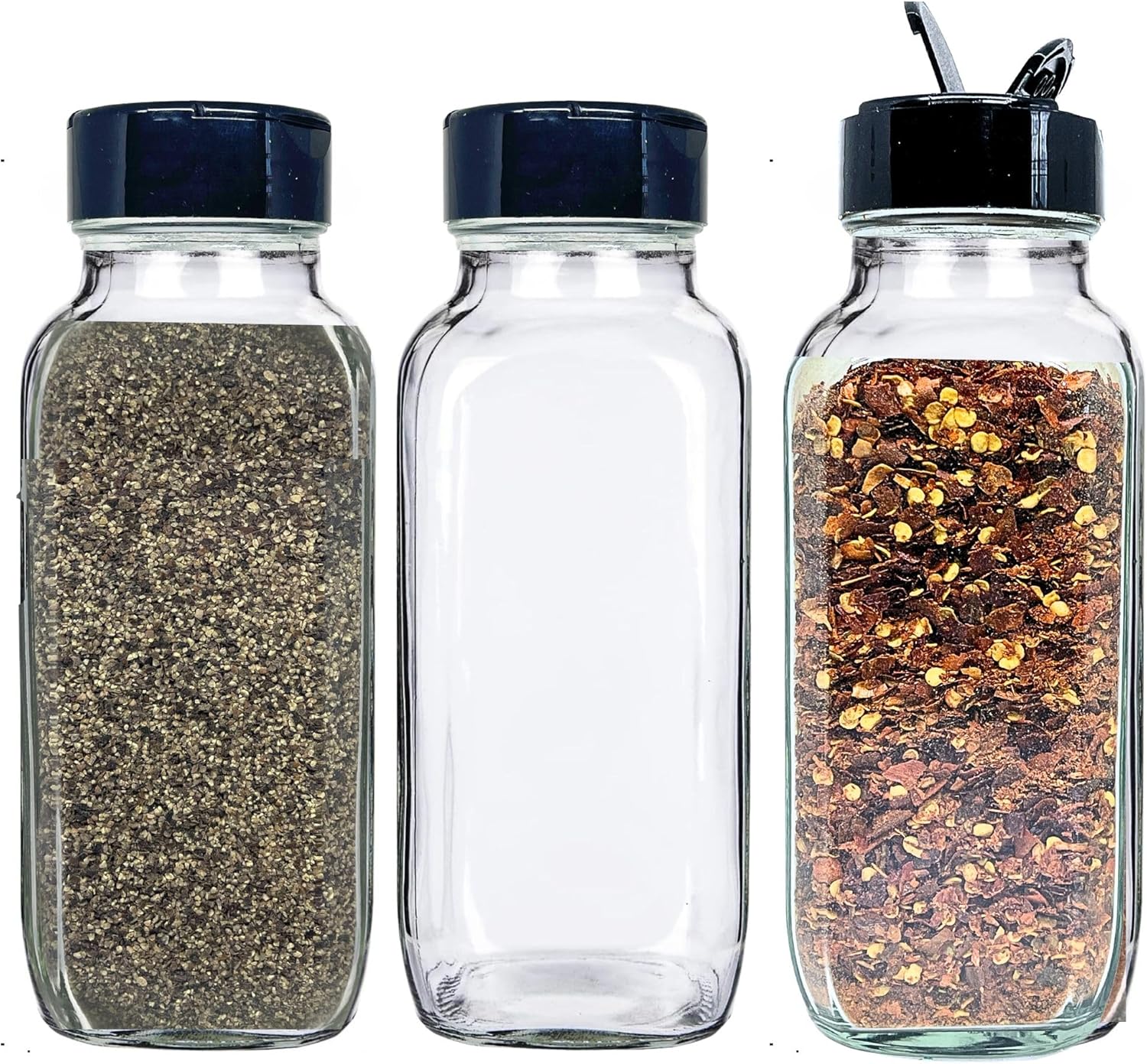 Amazon.com: JARMING COLLECTIONS Glass Spice Jars with Shaker Lids ...