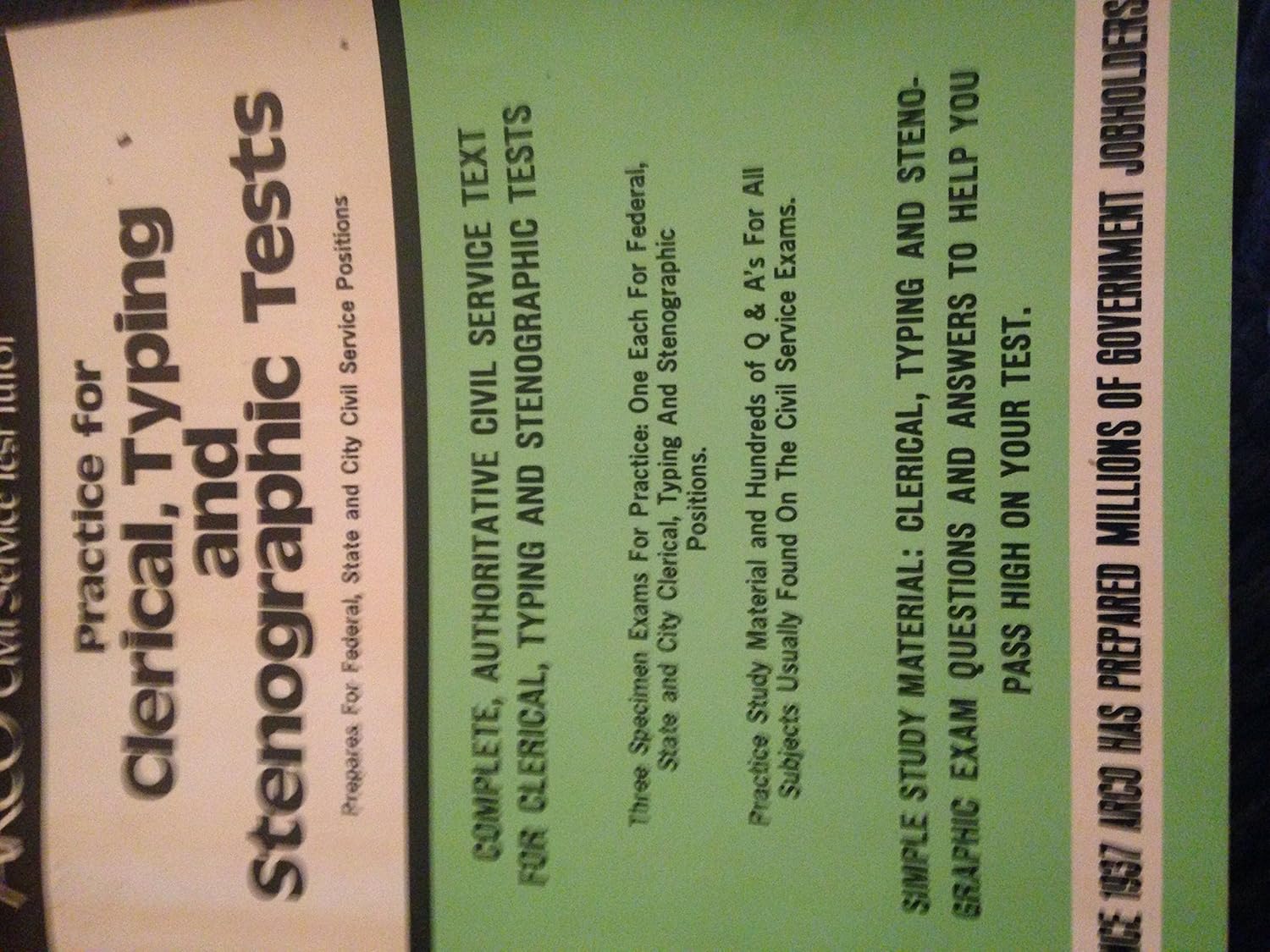 Practice for clerical, typing, and stenographic tests: Federal, State ...