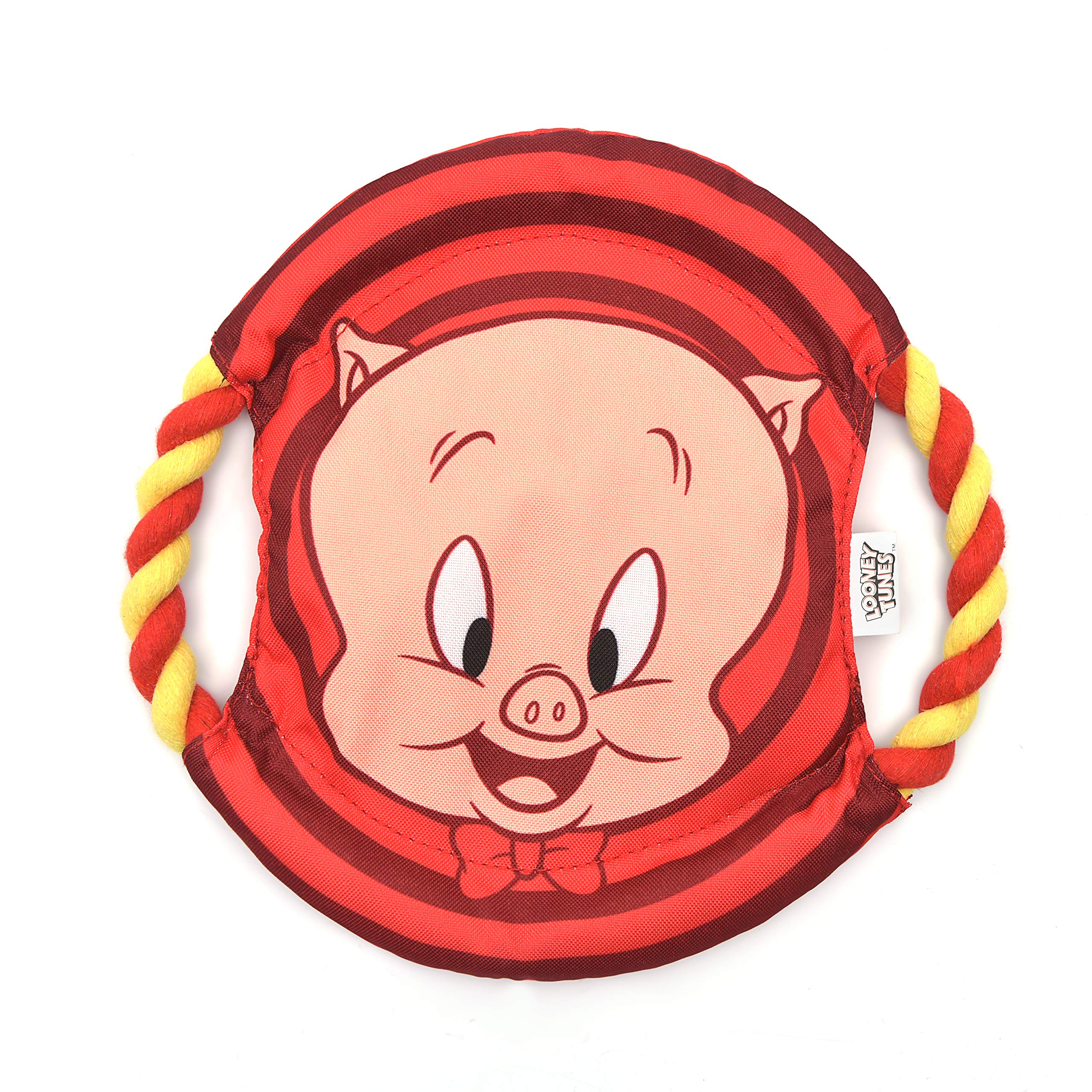 Buy Looney Tunes for Pets Red Porky Pig Dog Frisbee with Rope | Red ...
