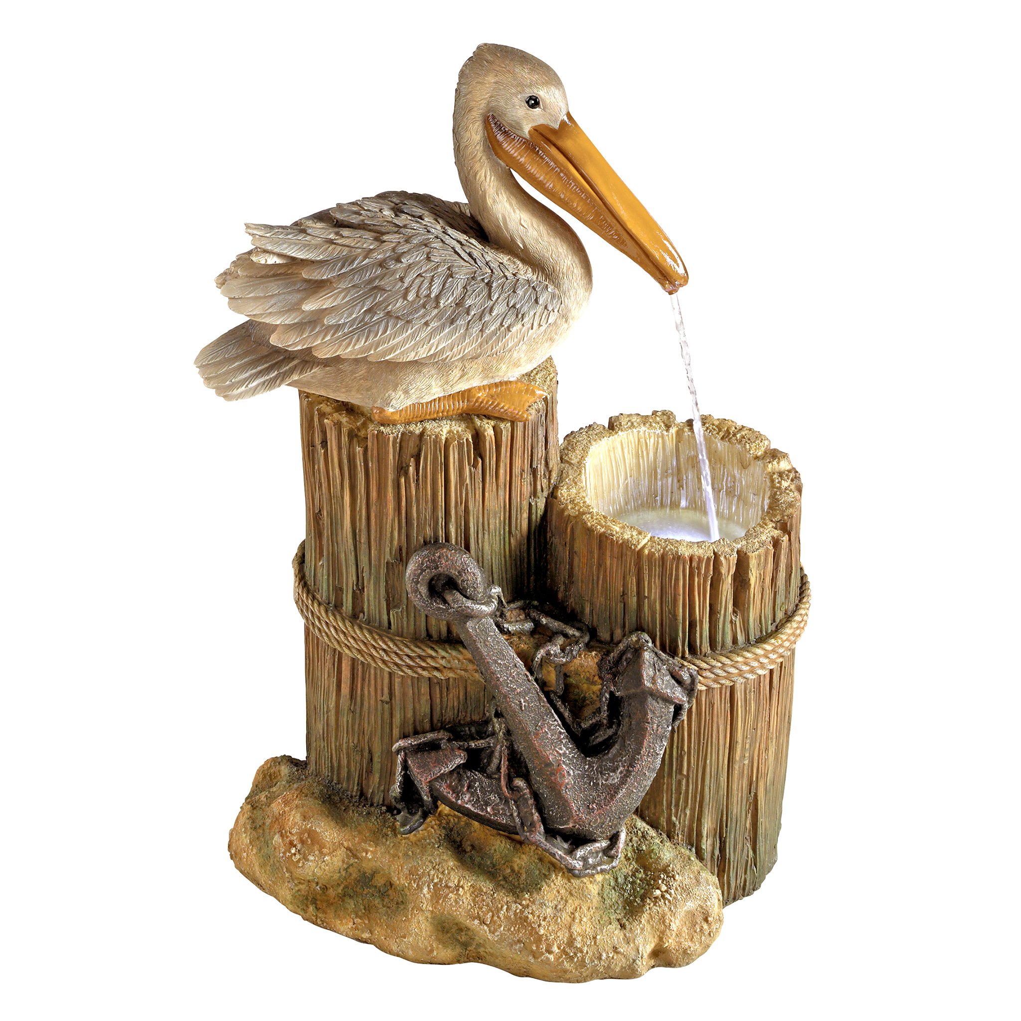 Amazon.com : Coastal Decor Water Fountain with LED Light - Pelican's ...