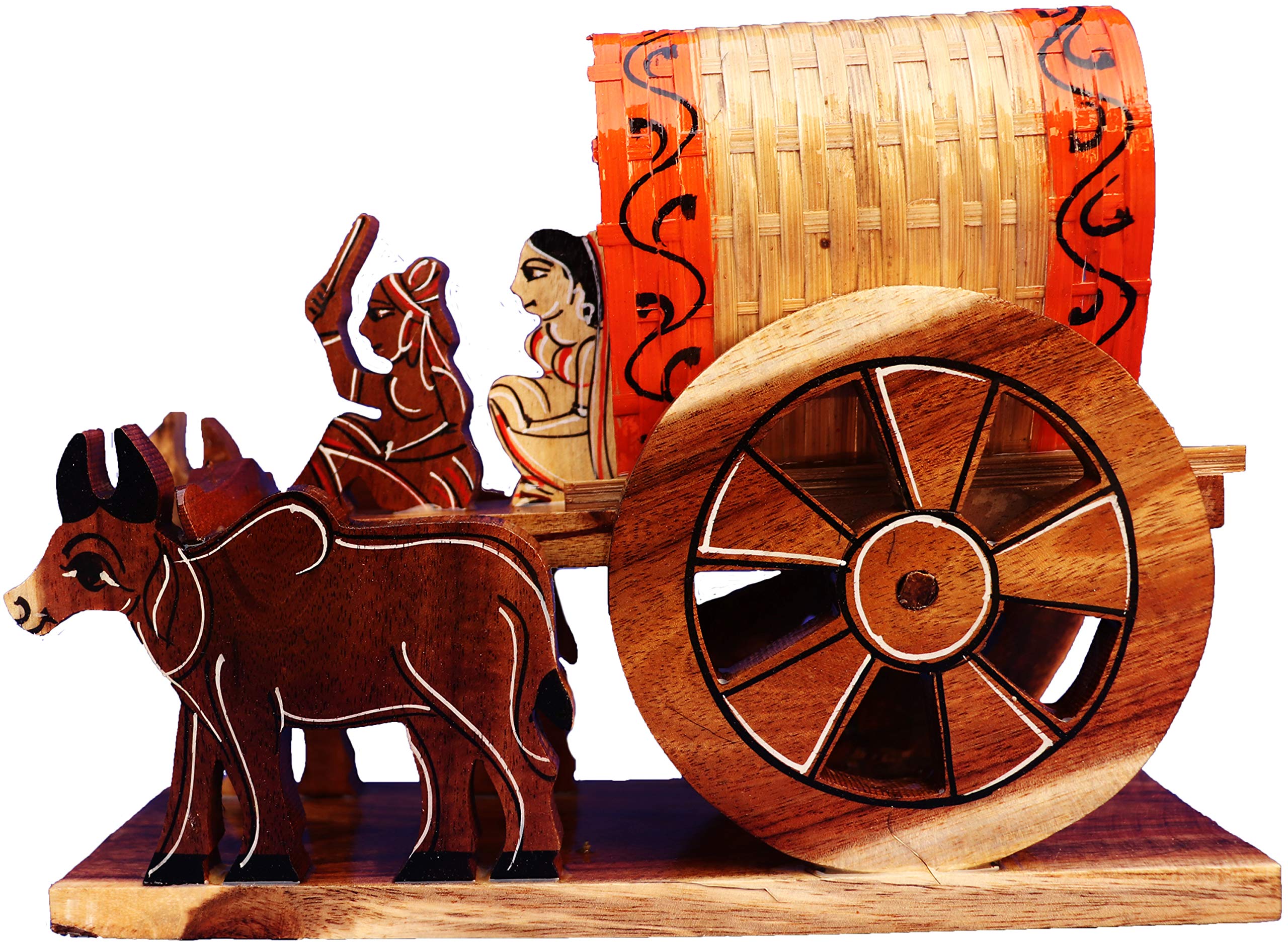 Cartoon Indian Farmer With Bullock Cart