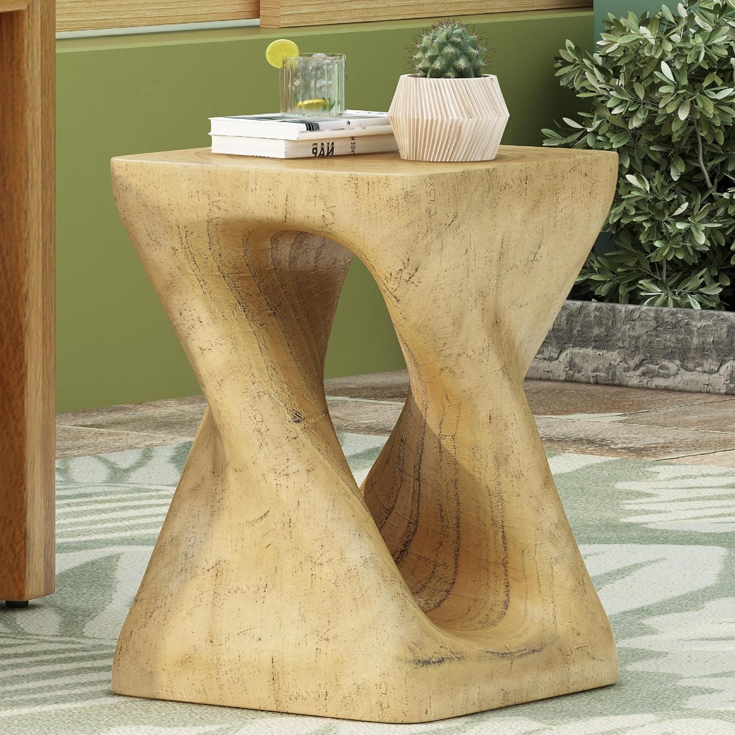 Amazon.com: Merax Twist Shape MGO Accent Side Table, Unique Modern End ...