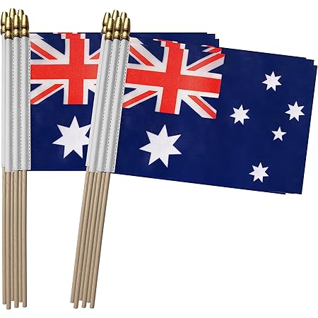 Amazon.com : TSMD Australia Stick Flag Australian Small Mini Hand Held ...