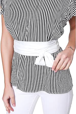 VHD Women Solid Color White Obi Soft Self Tie Wrap Around Waist Belt ...