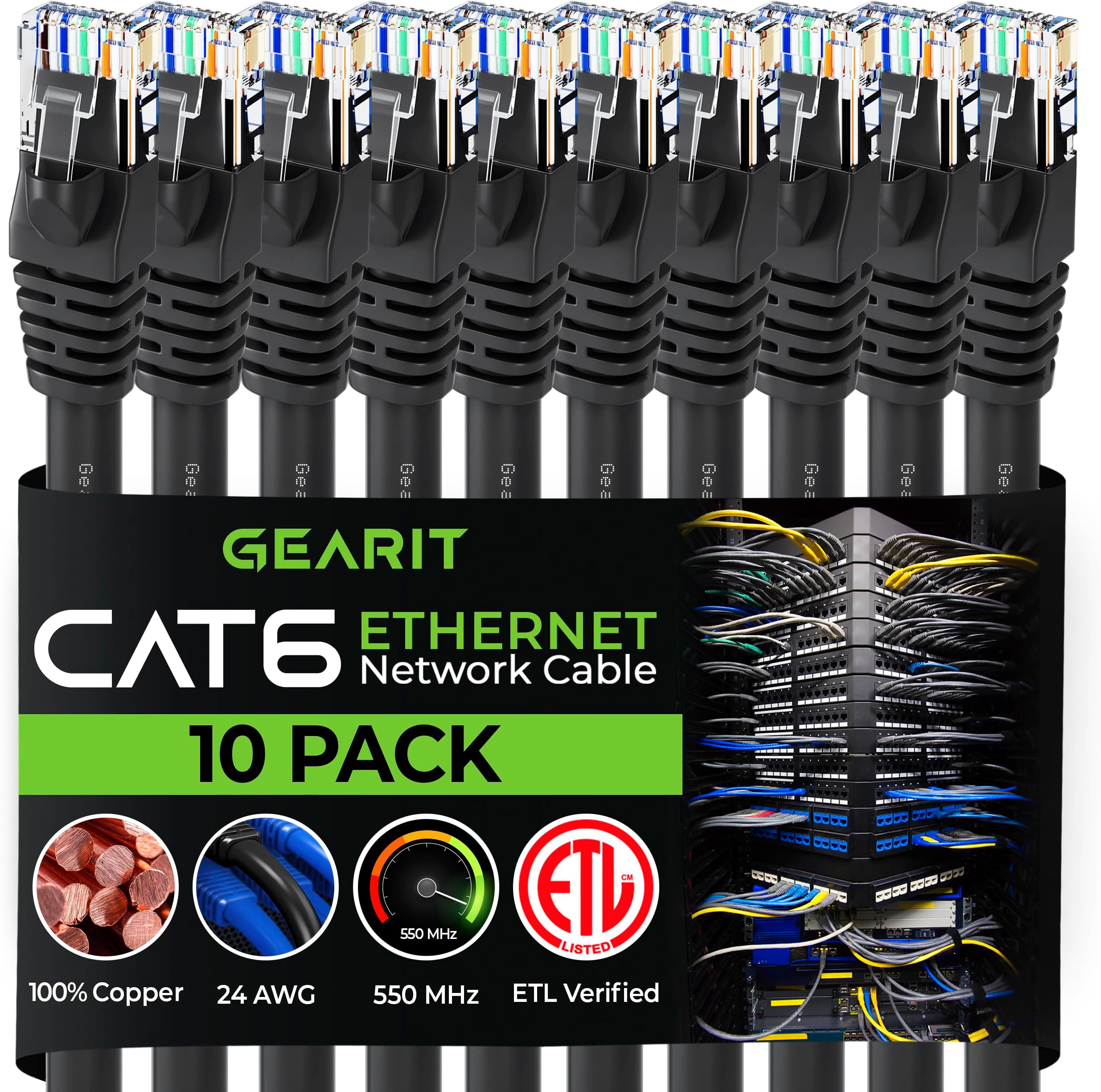 Amazon.com: Monoprice Cat6 Ethernet Patch Cable - 1 Feet - Black (12 ...