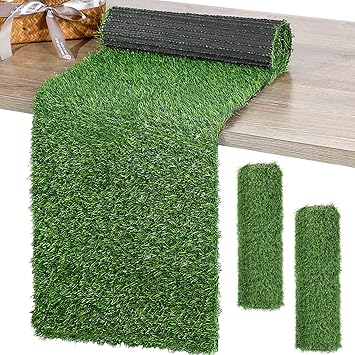 Amazon.com: Tudomro 2 Pcs Artificial Grass Table Runner 12 x 36 Inch ...