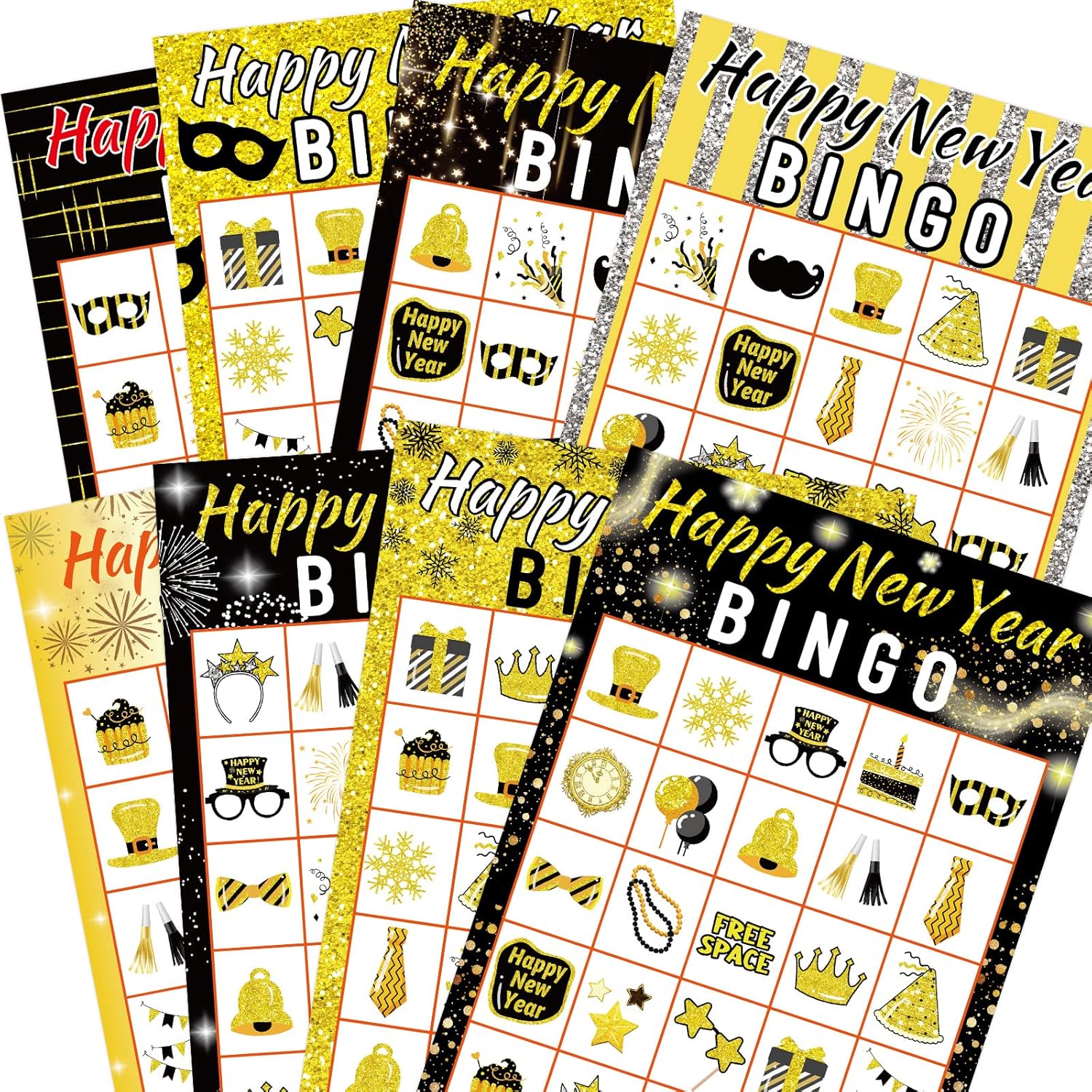 Amazon.com: FANCY LAND New Year Bingo Game for Kids 24 Players Holiday ...
