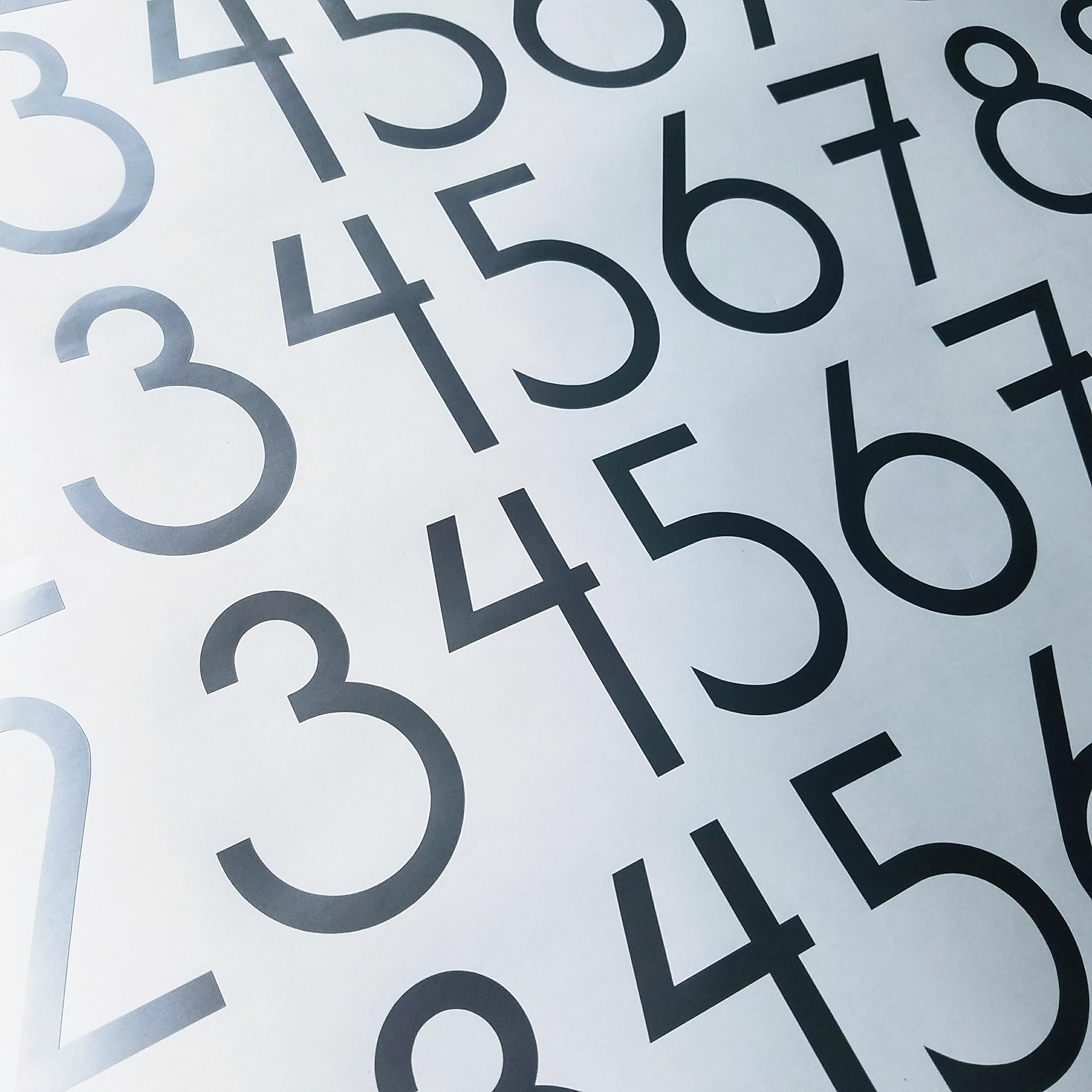 Amazon.com: Modern Style Die Cut Vinyl Numbers (3 inch Metallic Silver ...