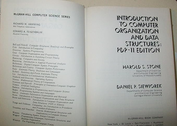 Introduction to Computer Organization and Data Structures, Pdp-11 ...
