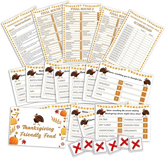 Amazon.com: Thanksgiving Friendly Feud Games for Adults, Friendsgiving ...