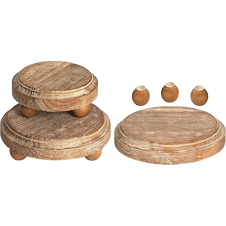 Amazon.com: Ikee Design 3Pcs Set Stackable Wooden Stool Display Riser ...