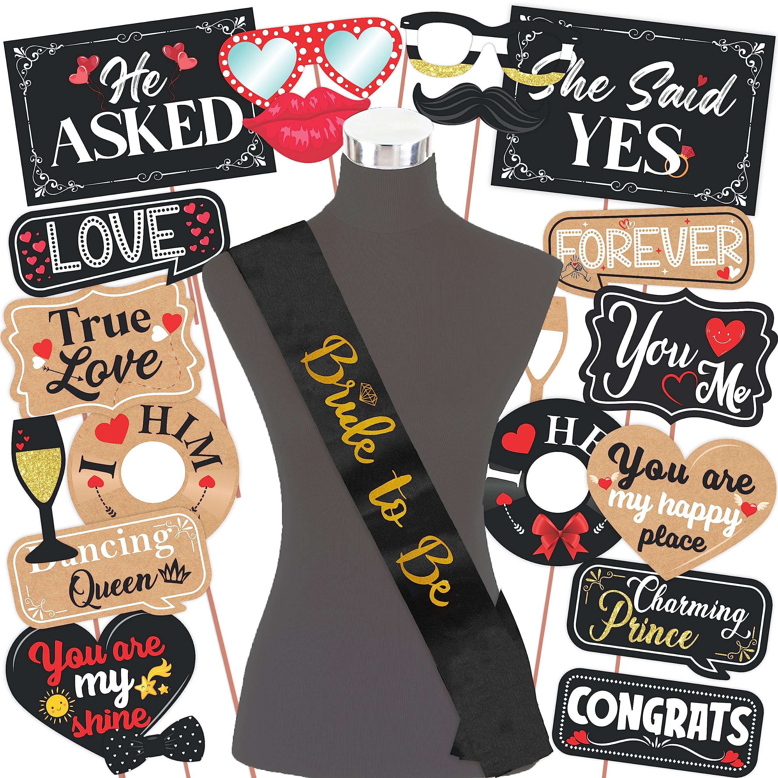 WOBBOX Pre-Wedding Party Props, Bride To Be Sash, Pre Wedding Party ...