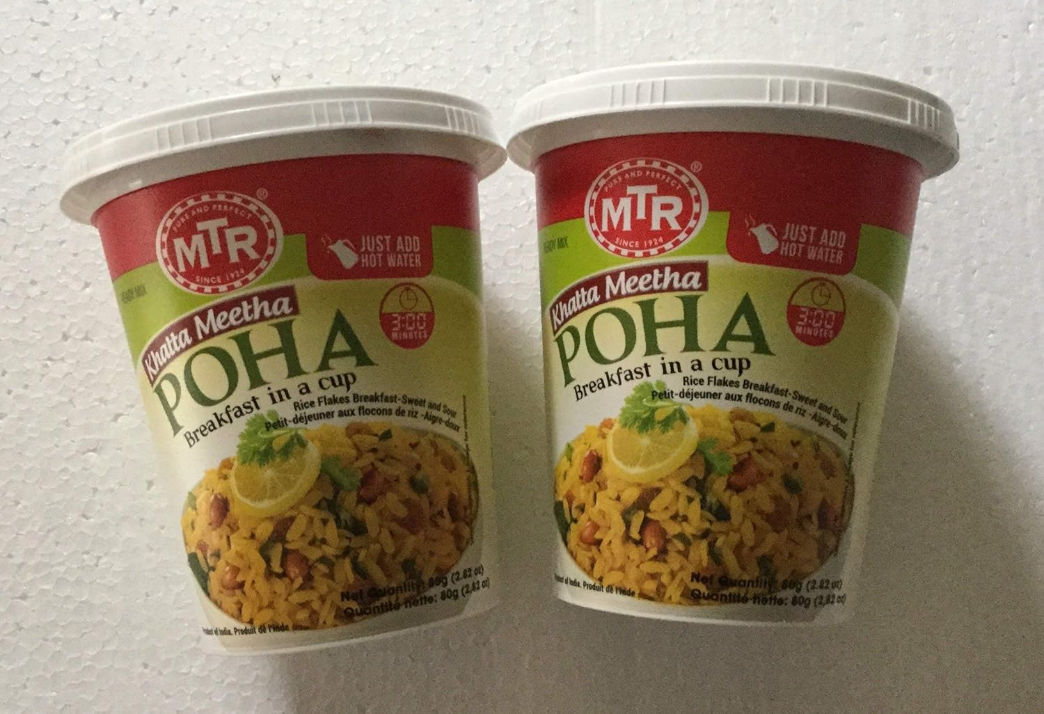 Amazon.com : MTR Khatta Meetha Poha Breakfast in a Cup - 80 Grams (2 ...