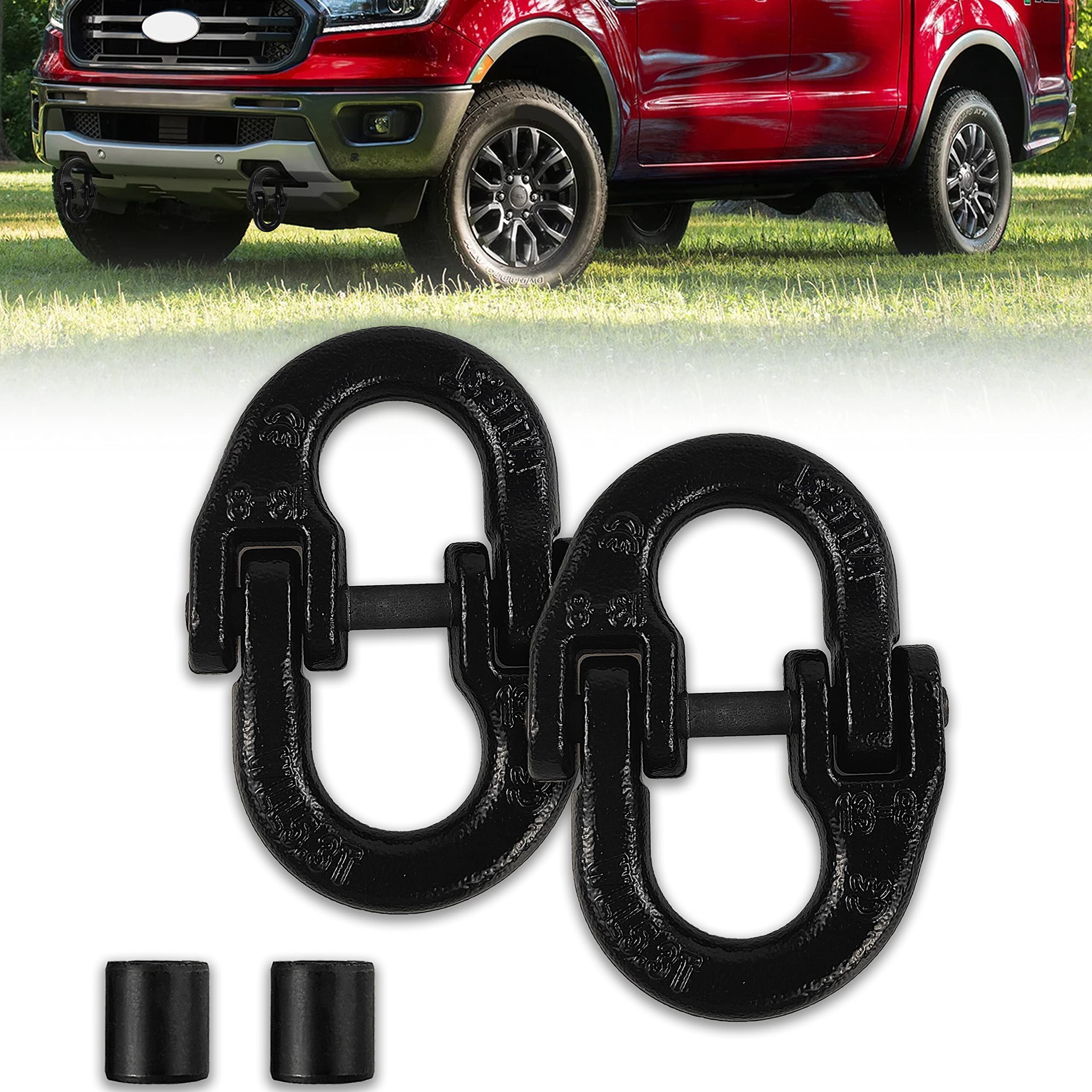 Snapklik.com : Tow Hitch Safety Chain 2 Pcs 1/2 Inch Hammerlock ...