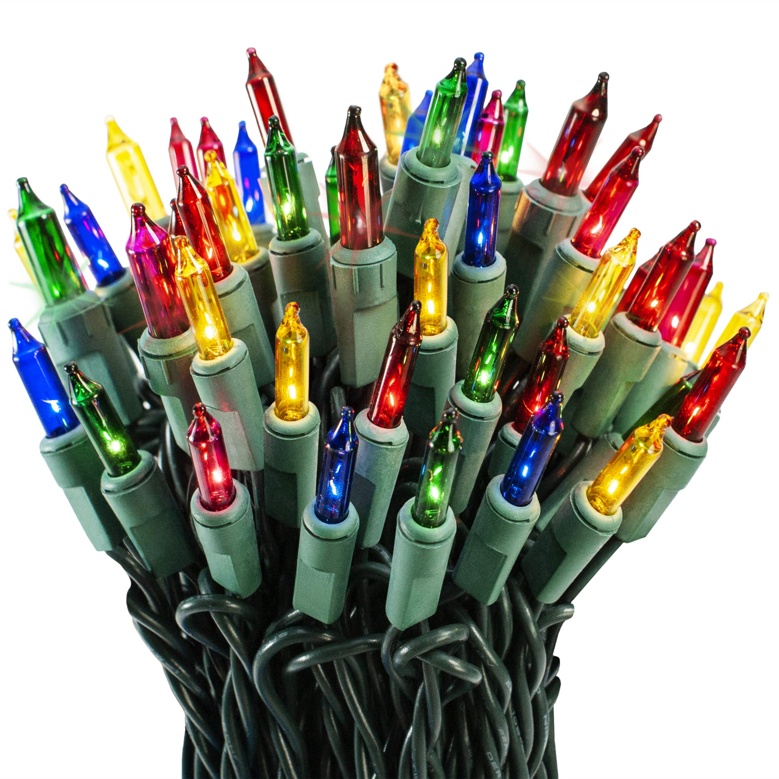 Amazon.com: 612 Vermont 100 Multi Christmas Twinkle Lights on Green ...