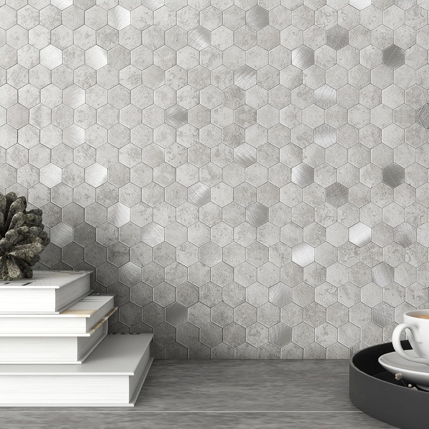 M MOFIT Hexagon Peel and Stick Backsplash Tiles Kitchen,Self-Adhesive ...