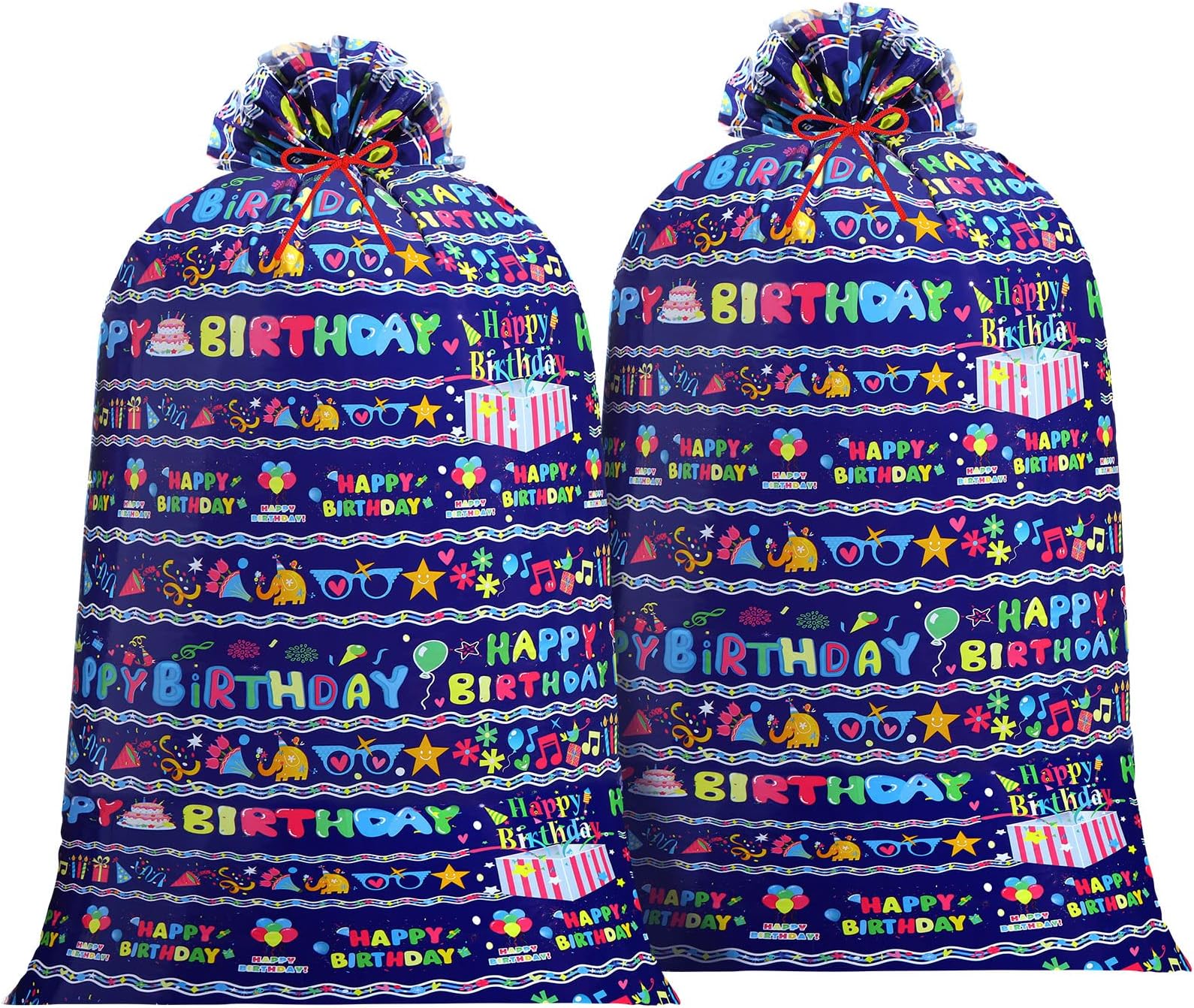 Amazon.com: 2 Pieces 20×16 inch Large Birthday Drawstring Gift Bag ...