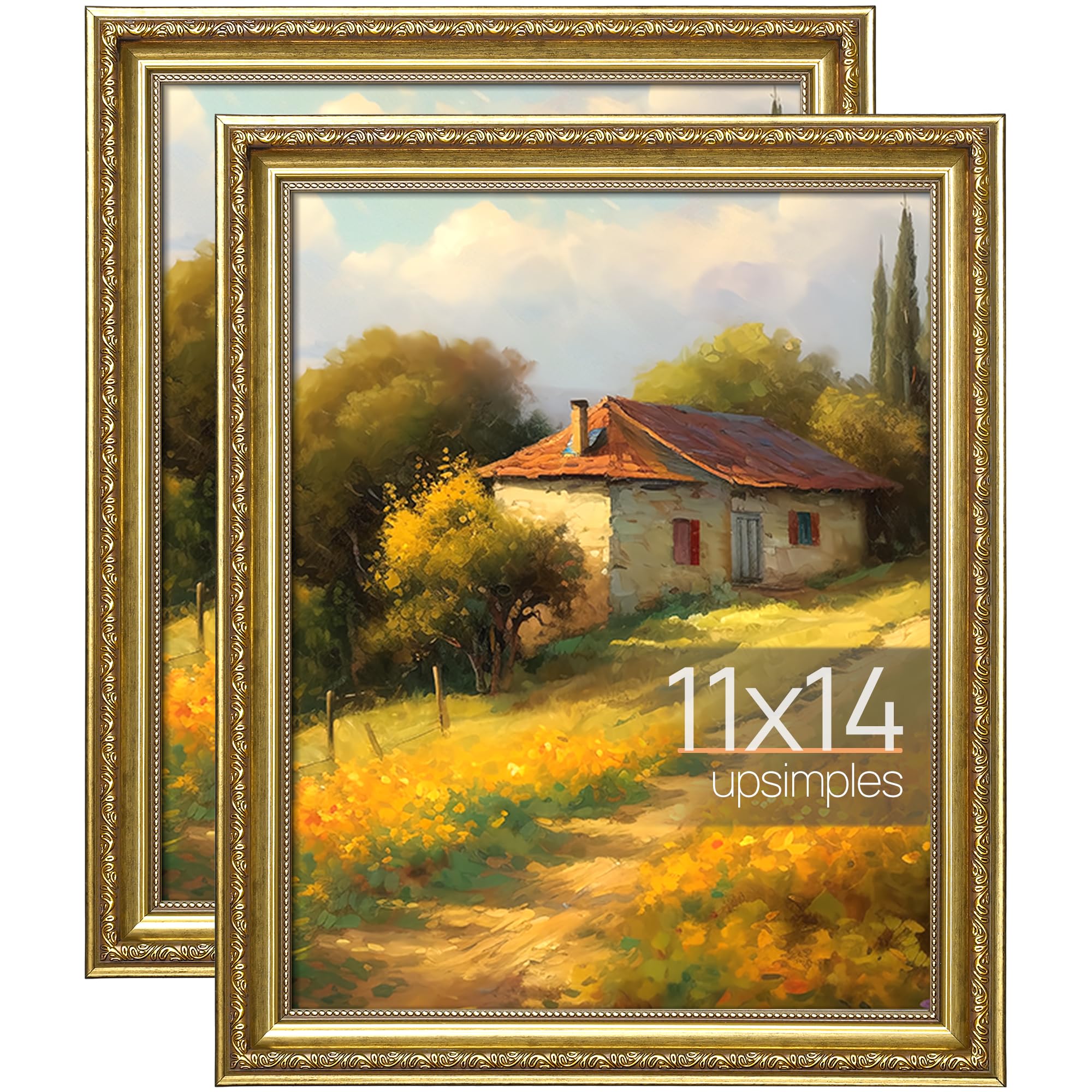 Amazon.com - upsimples 11x14 Picture Frame with Real Glass, Ornate ...