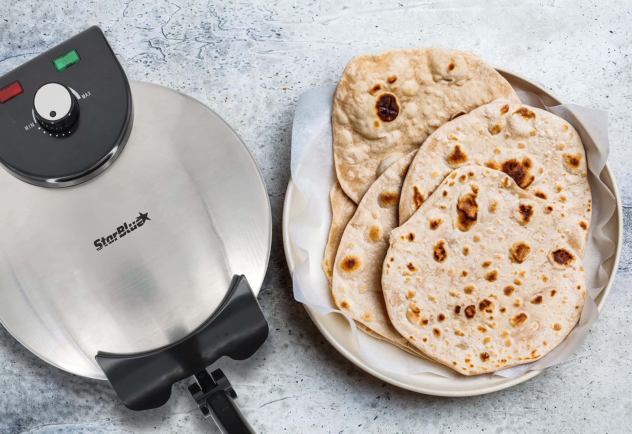 Buy 10inch Roti Maker by StarBlue with FREE Roti Warmer - The automatic ...