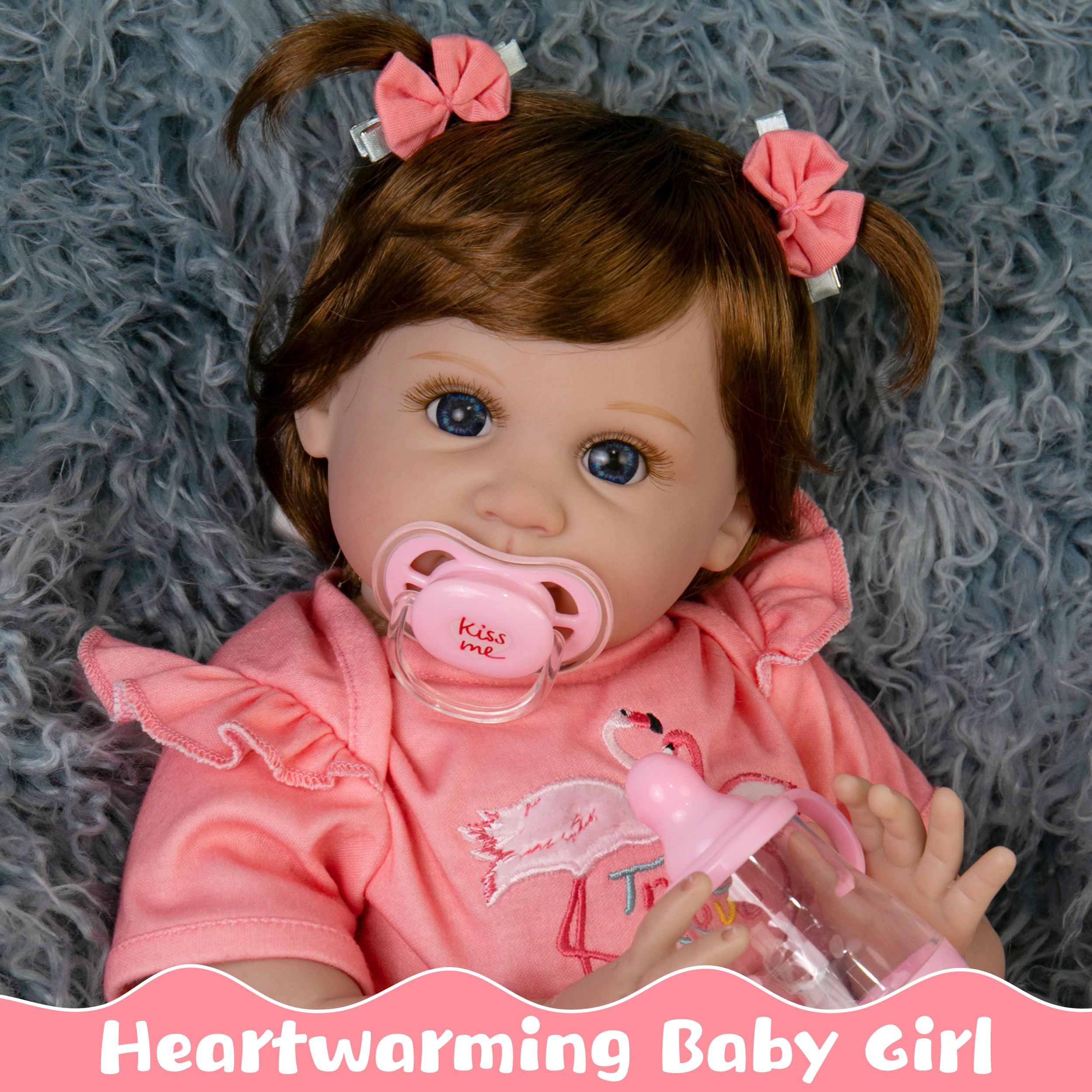 MILIDOOL Realistic Baby Doll 22-Inch Lifelike Newborn Baby Doll Soft ...