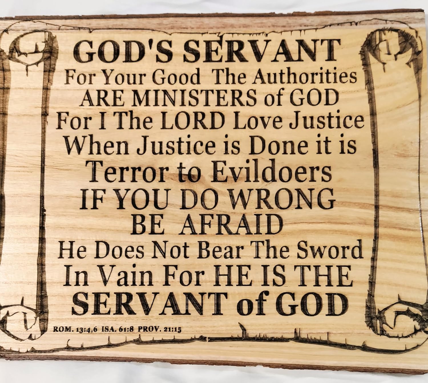 Amazon.com: "GOD'S Servant" Bible Verse Wall Art Hardwood Engraving ...